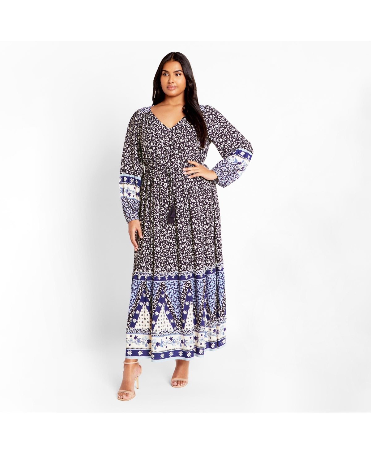 Click here for City Chic Plus Size Womens Faith Placement Maxi Dr... prices