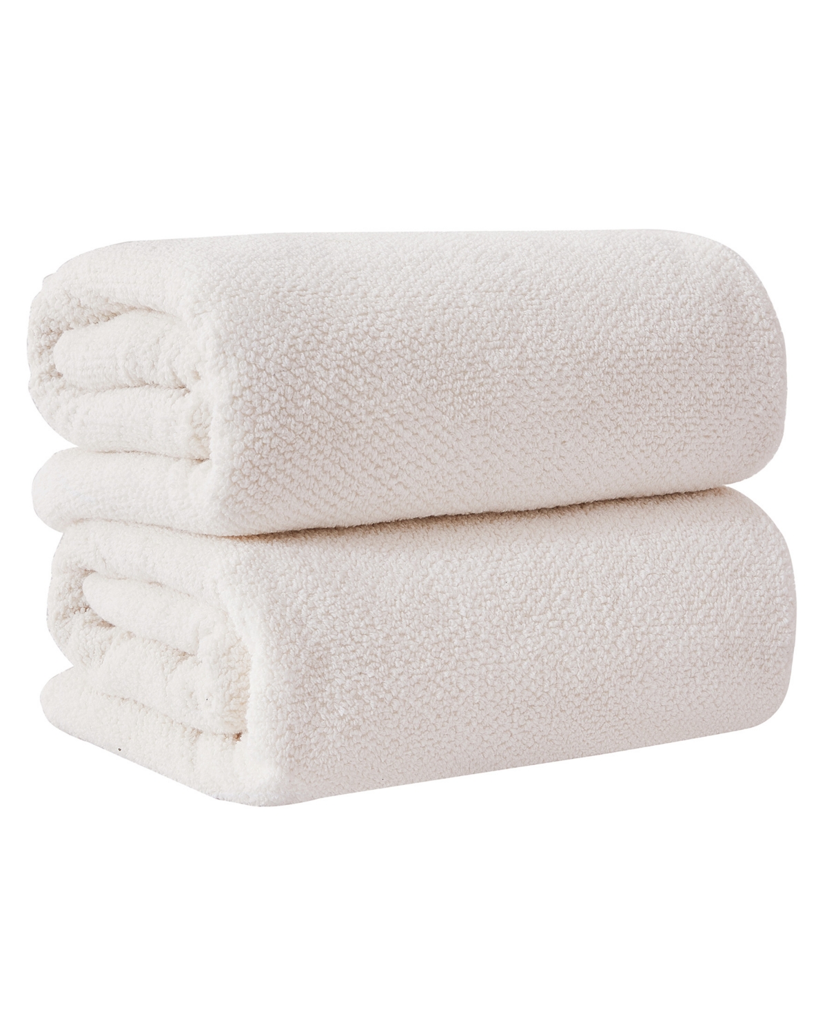 Linery and Co. 100 Cotton Textured 2-Piece Oversized Bath Sheet Set  35 x 68 - Ivory