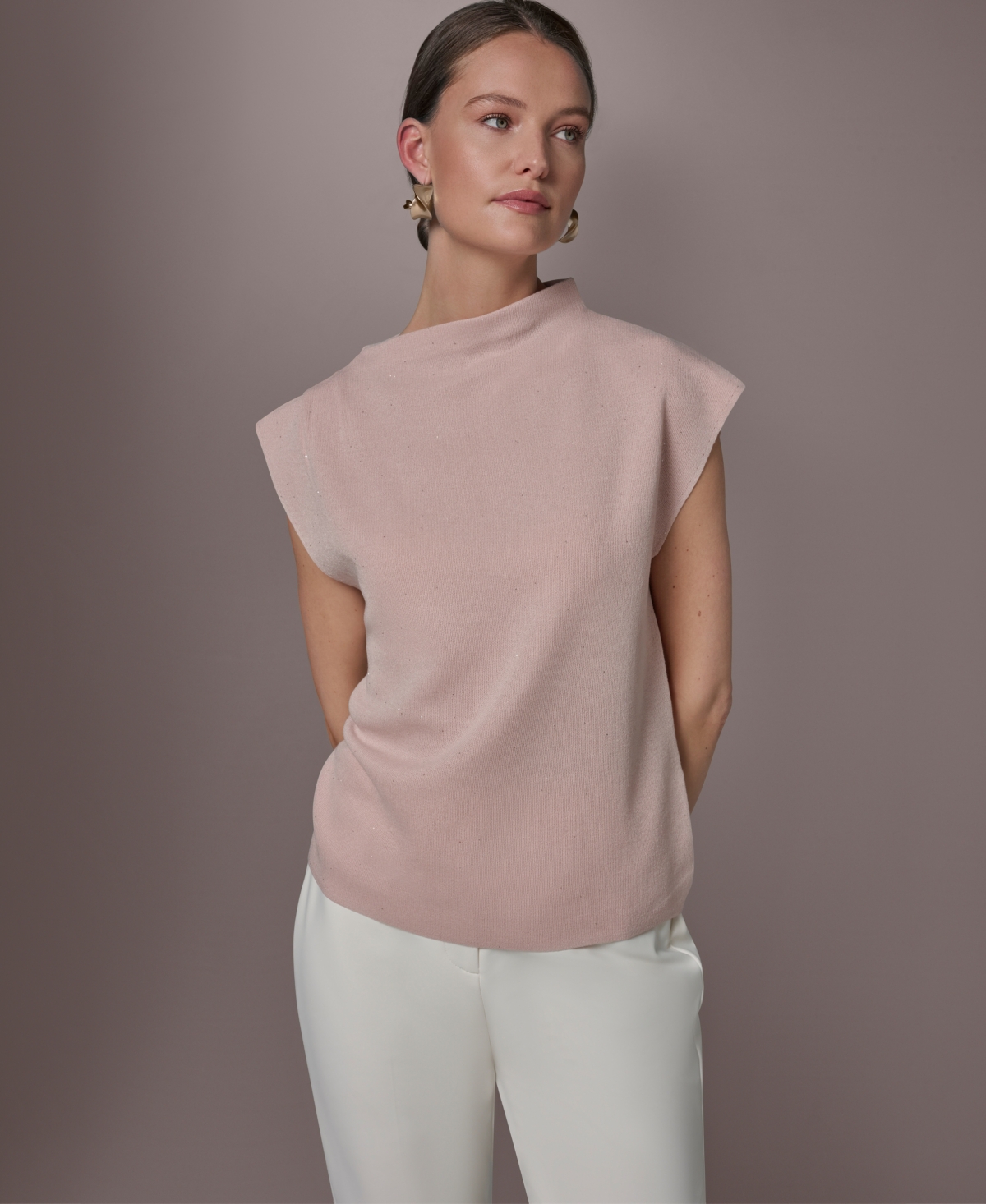 Click here for Donna Karan New York Womens Asymmetric Mock Neck S... prices