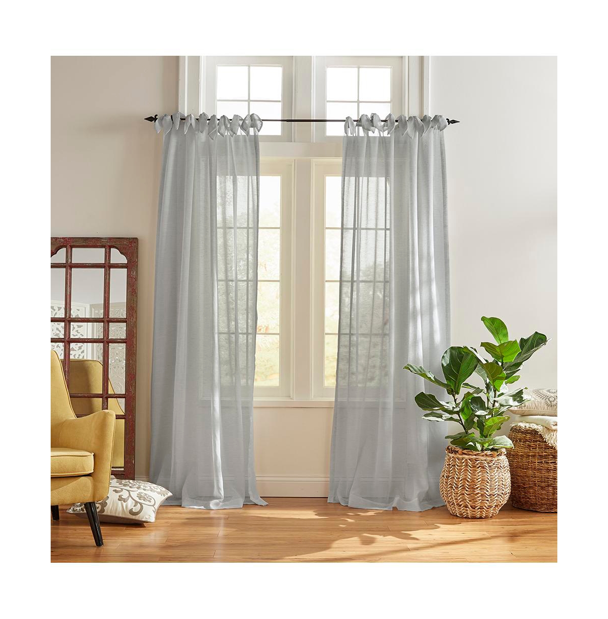 Click here for Elrene Home Fashions Vienna Tie-Top Sheer Window C... prices
