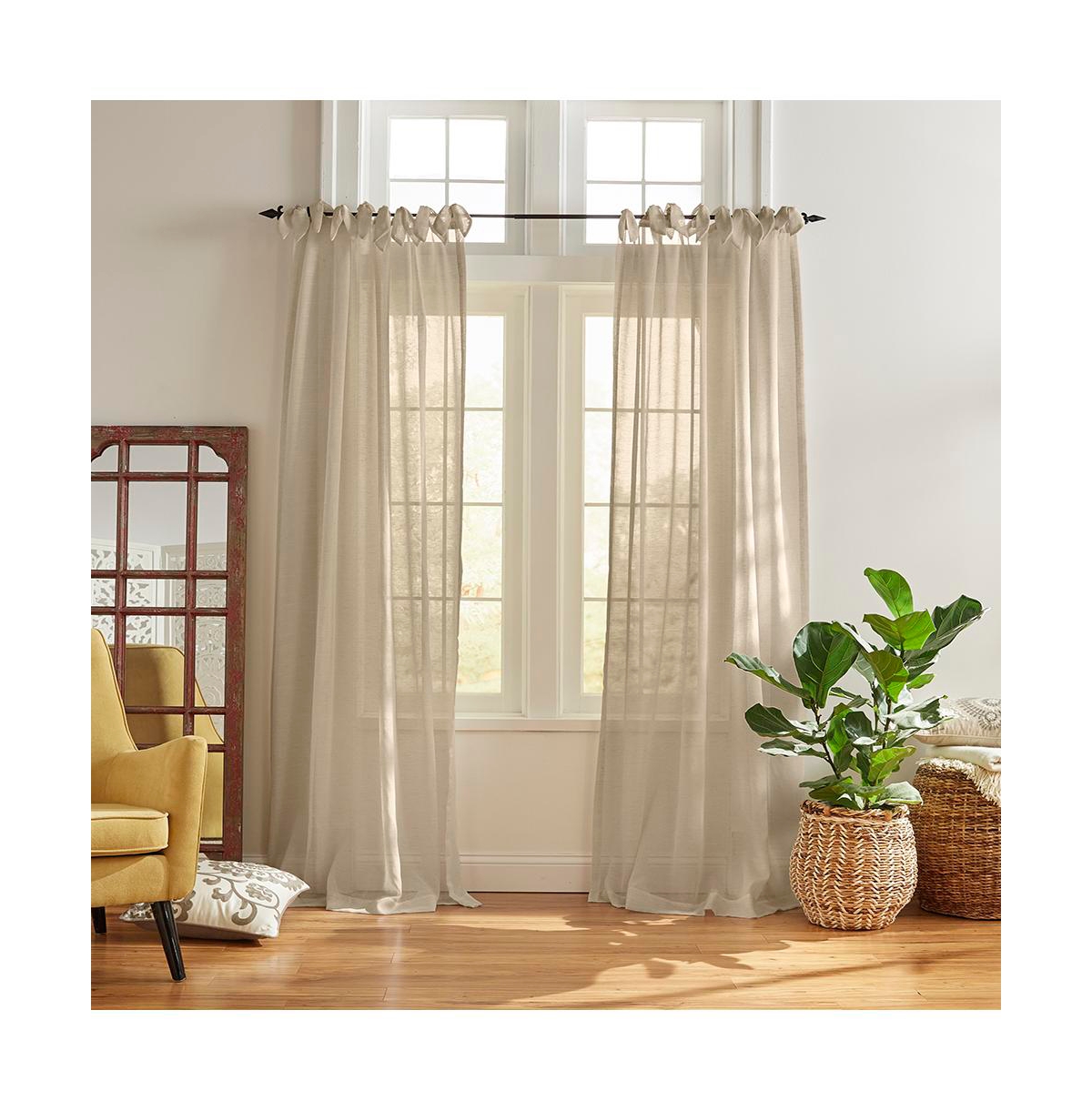 Click here for Elrene Home Fashions Vienna Tie-Top Sheer Window C... prices