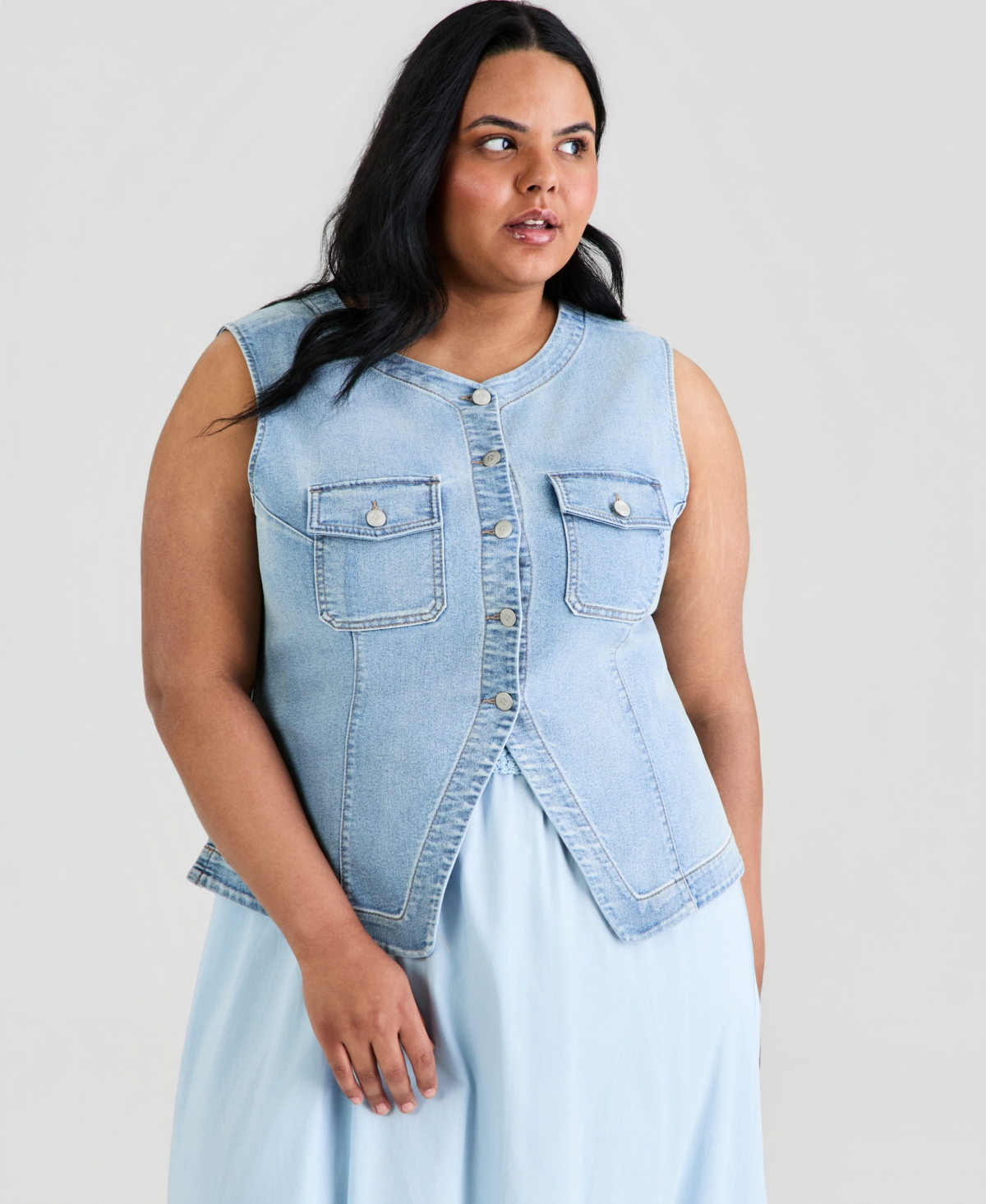Click here for And Now This Trendy Plus Size Denim Vest  Macys Ex... prices