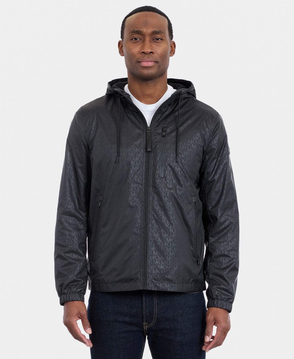 Click here for Michael Kors Mens Hooded Windbreaker Jacket - Blac... prices