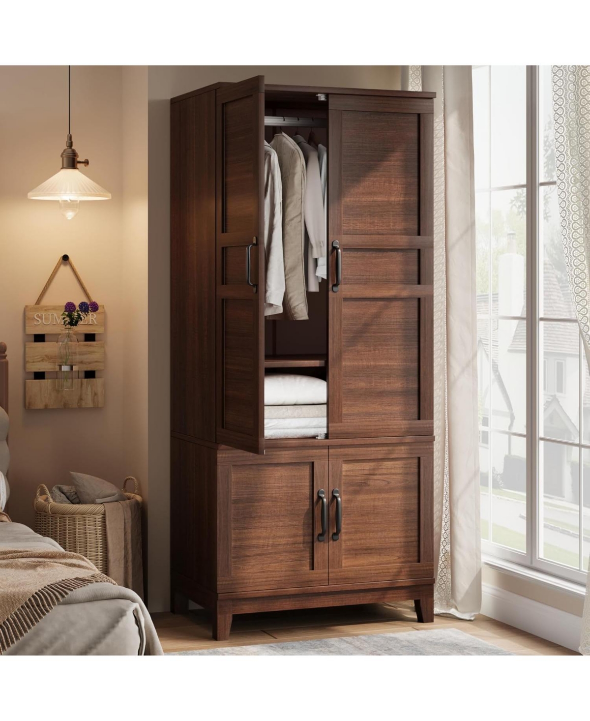 Click here for gaomon Armoire Wardrobe Closet with 4 Doors 72 in... prices