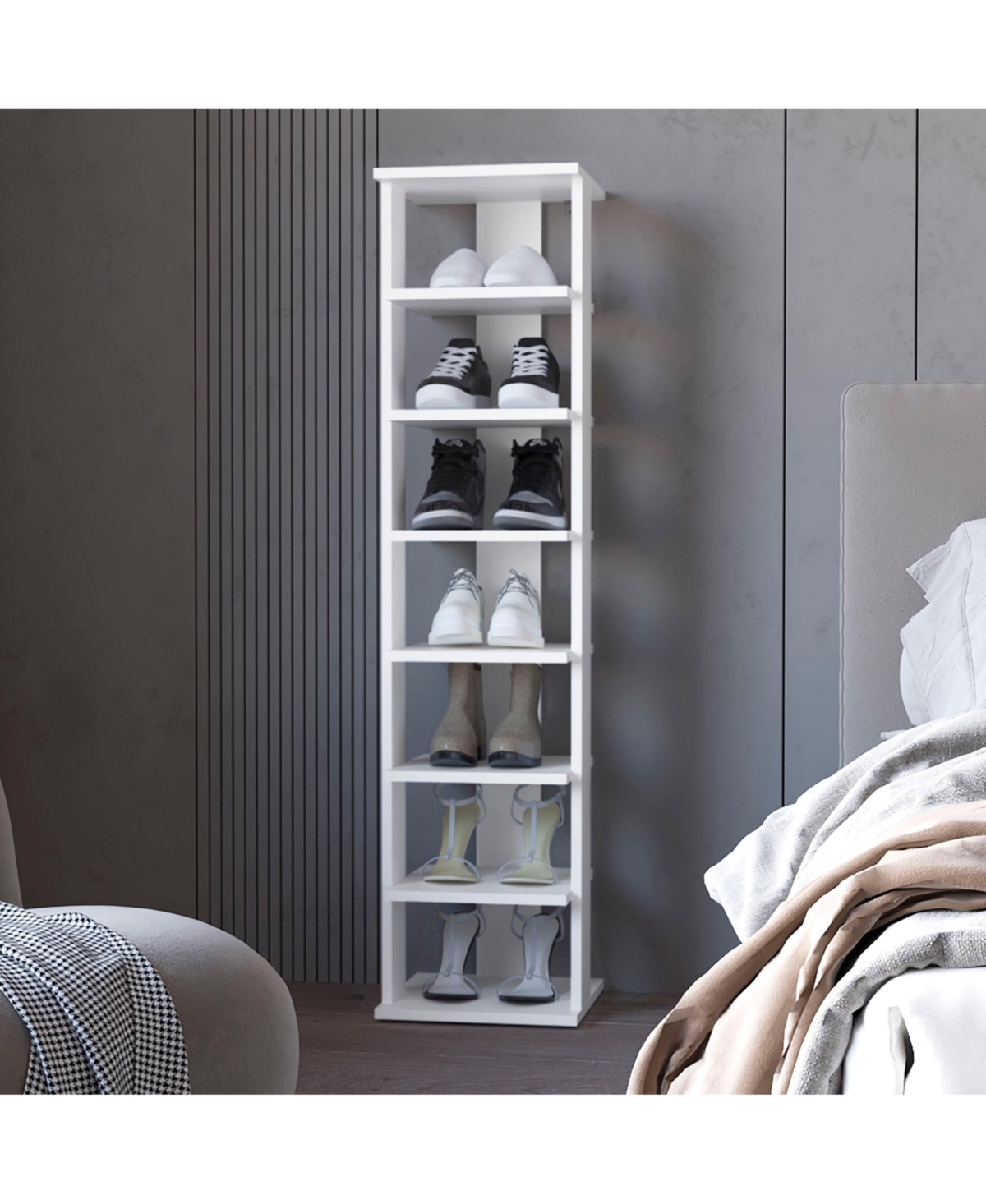 Click here for Fm Furniture Ivonny 7-Tier Tall Vertical Shoe Rack... prices