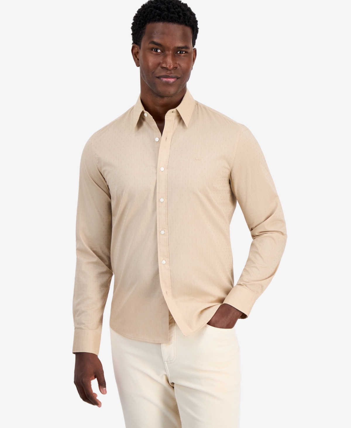 Click here for Michael Kors Mens Slim-Fit Dobby Dot Print Dress S... prices