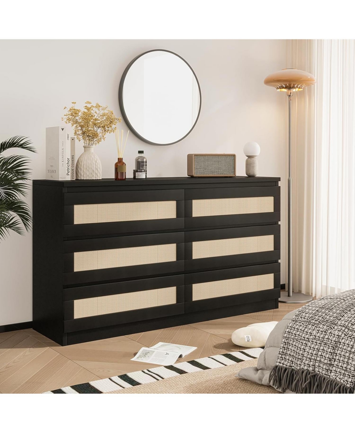 Click here for gaomon 6 Drawer Double Dresser for Bedroom  Rattan... prices
