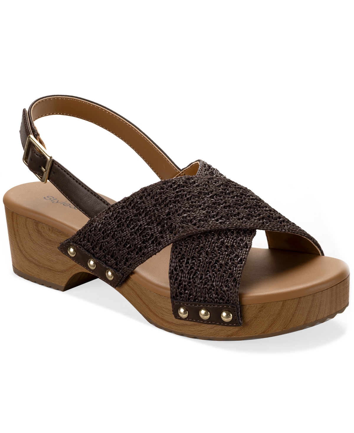 Click here for Style & Co Womens Devynn X-Band Raffia Round Toe S... prices