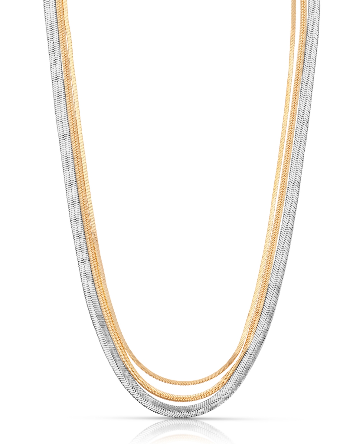 Click here for Ettika Mixed Metal Strands Necklace - Rhodium prices