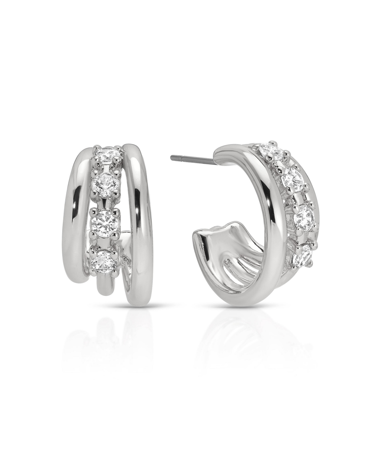 Click here for Ettika Mini Gleam Hoop Earrings - Silver prices