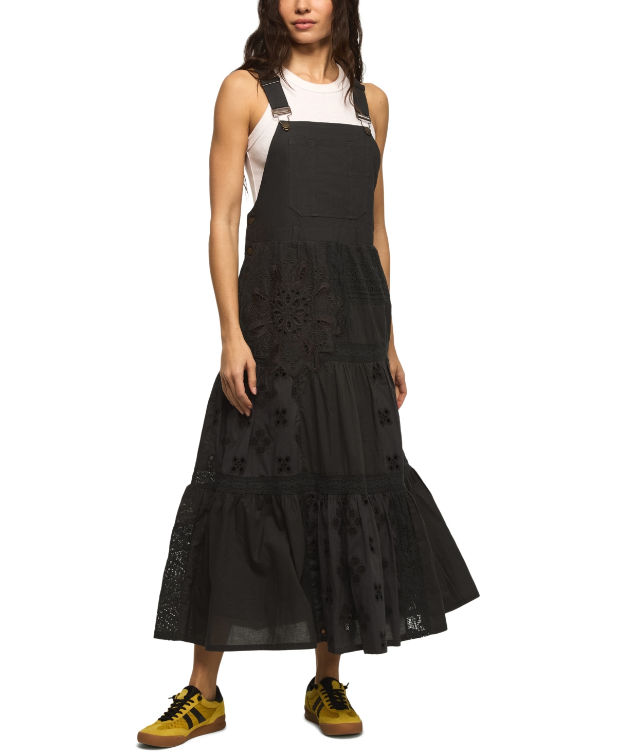 Click here for Lucky Brand Womens Cutwork Overall Maxi Dress - Ra... prices