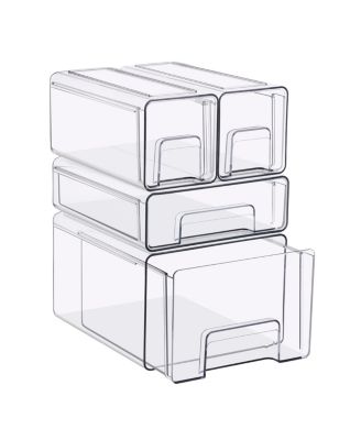 Click here for Sorbus 4 Piece Clear Stackable Storage Drawers Cas... prices