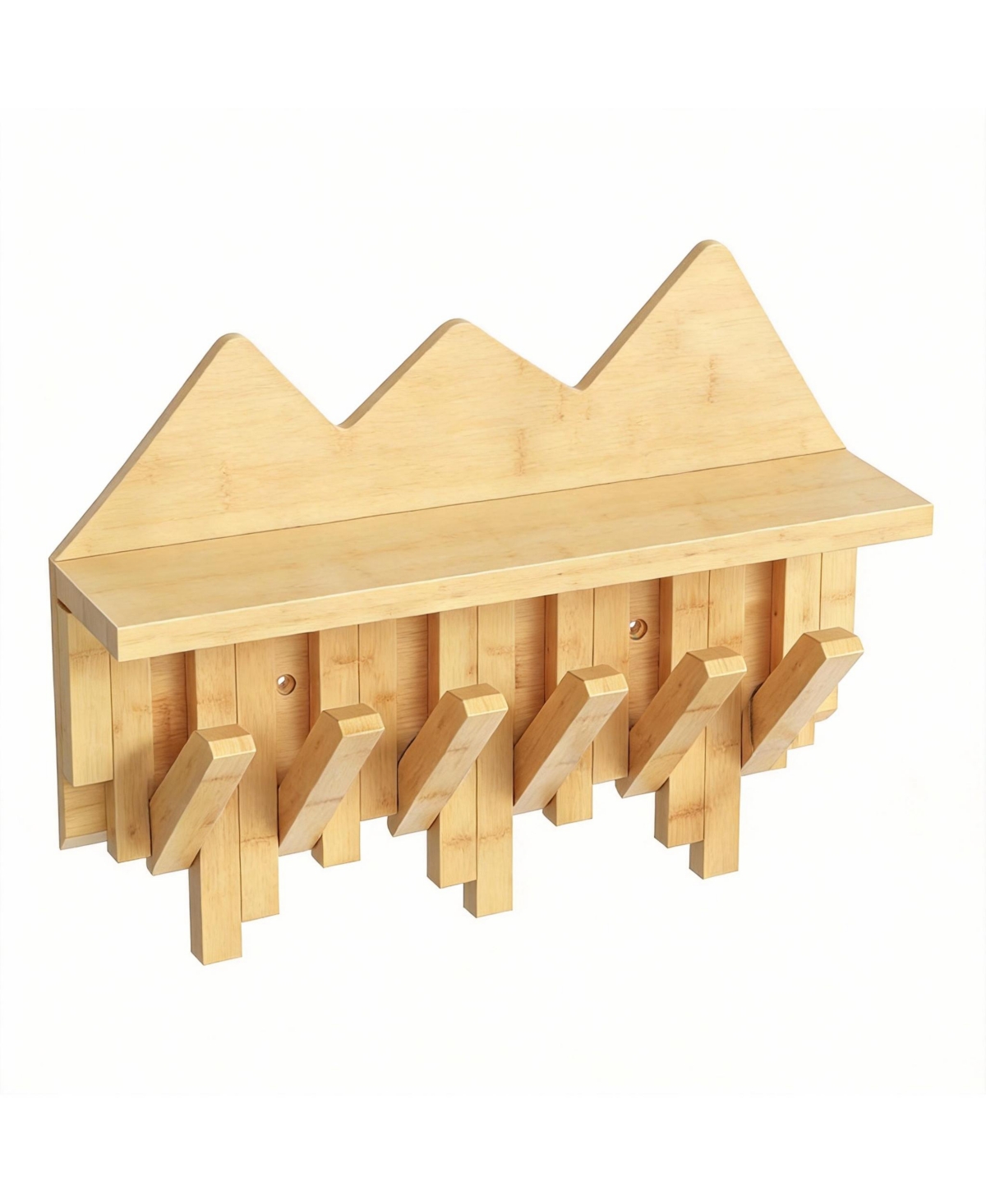 Click here for Yigii Bamboo Wall Coat Rack with 6 Hooks & Shelf f... prices