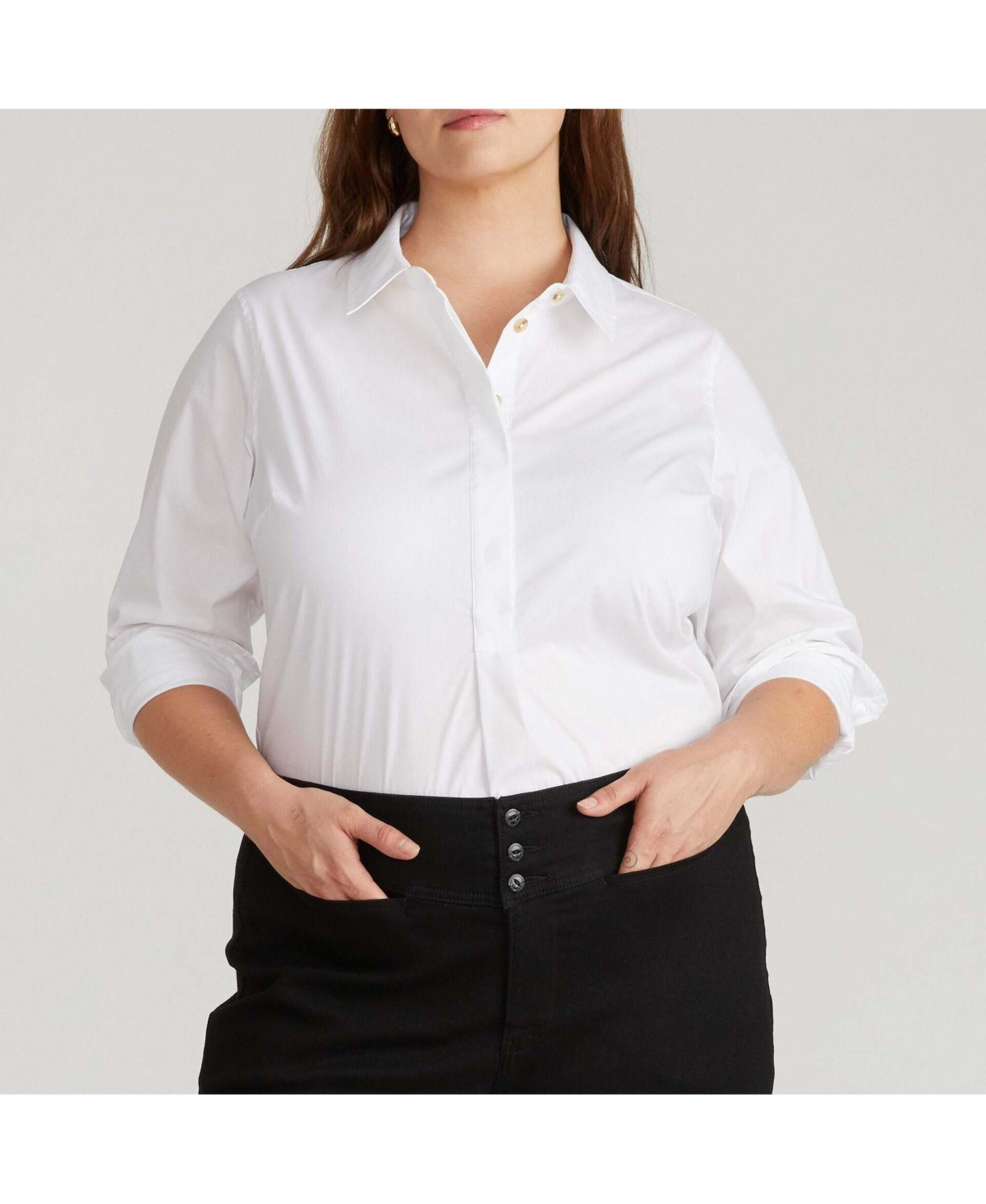 Click here for Universal Standard Plus Size Popover Stretch Popli... prices