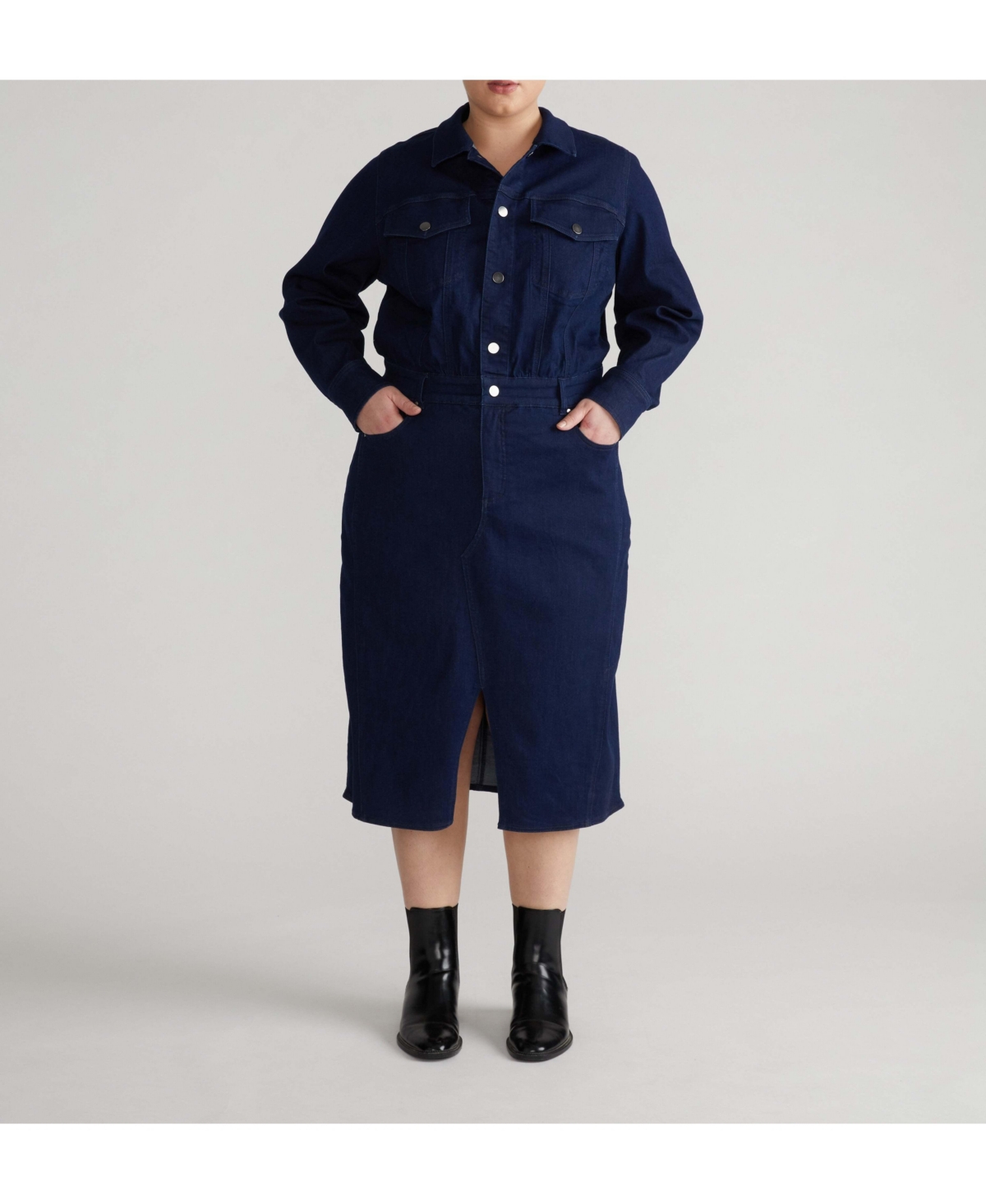 Click here for Universal Standard Plus Size Dakota Denim Dress -... prices