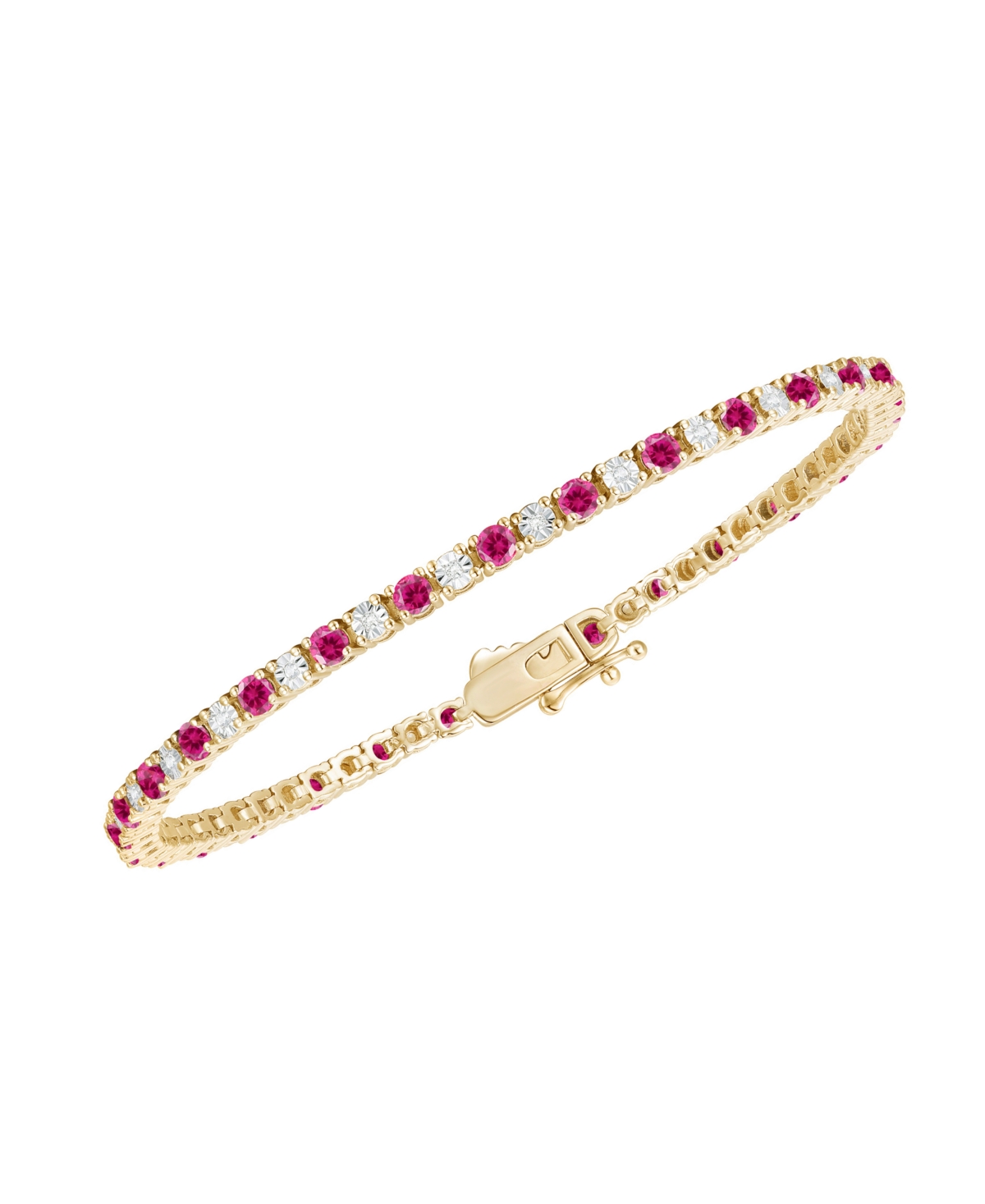 Click here for Macys Multi-Gemstone Bracelet in 14k Gold Over Ste... prices