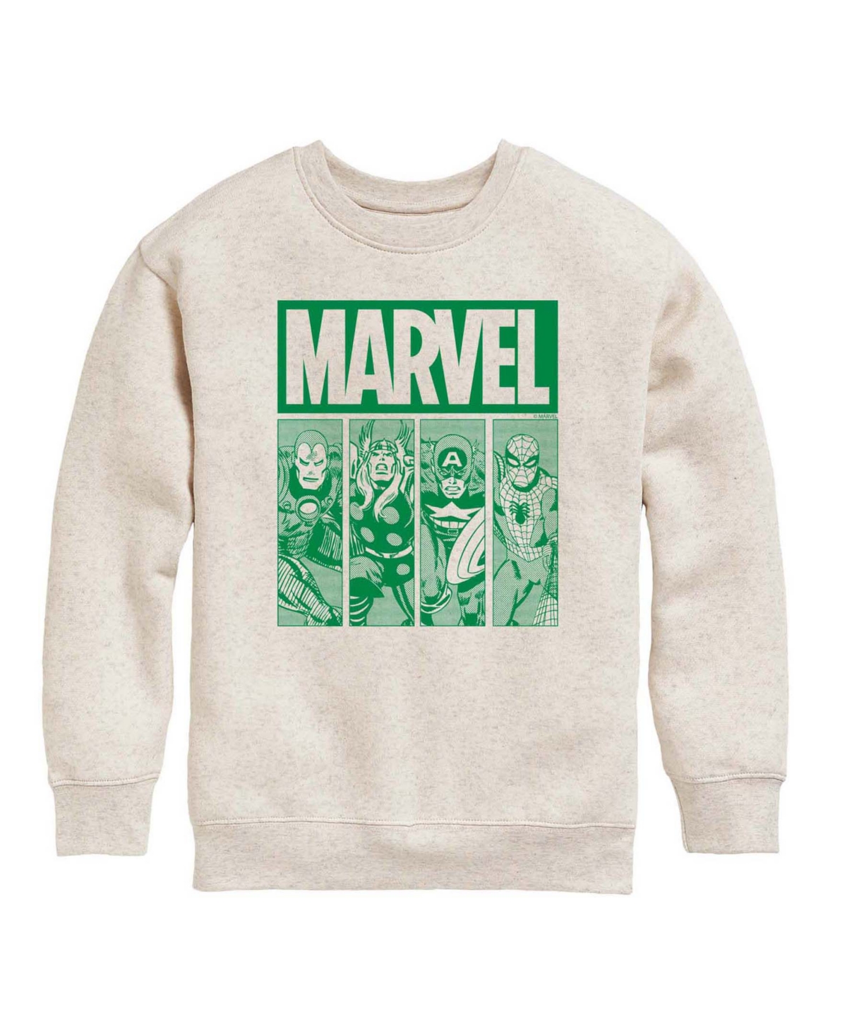 Click here for Hybrid Boys 2T-5 Marvel Green Grid Fleece Crewneck... prices