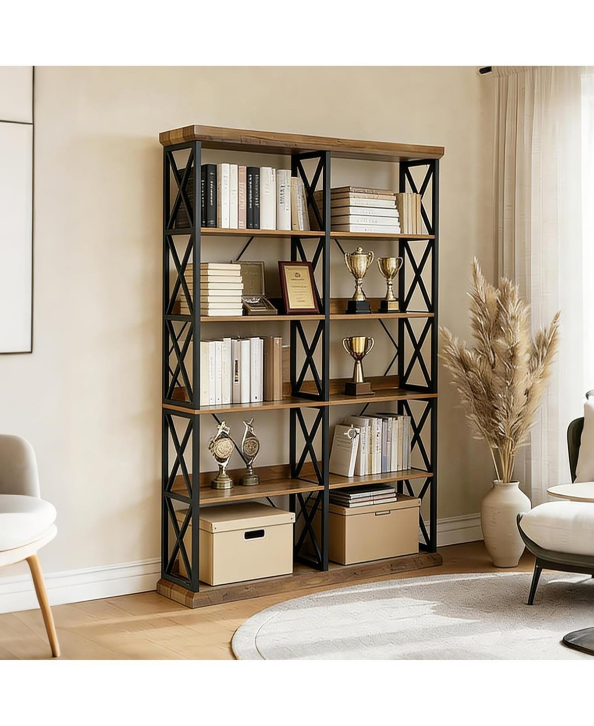 Click here for Tribesigns Industrial Bookshelf  6-Tier Wide Bookc... prices