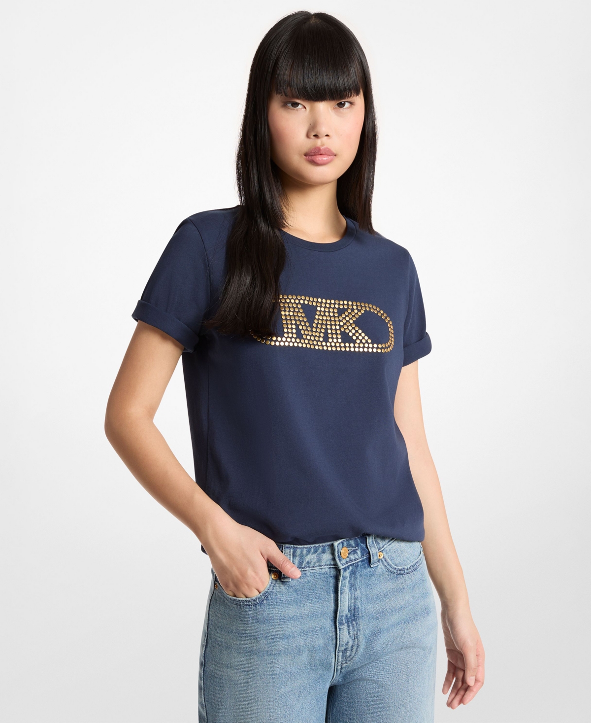 Click here for Michael Kors Womens Empire Stud Classic Crewneck T... prices