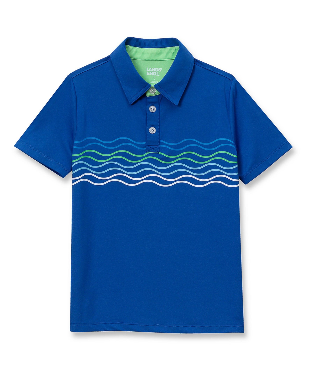 Click here for Lands End Boys Short Sleeve Performance Polo - Wav... prices