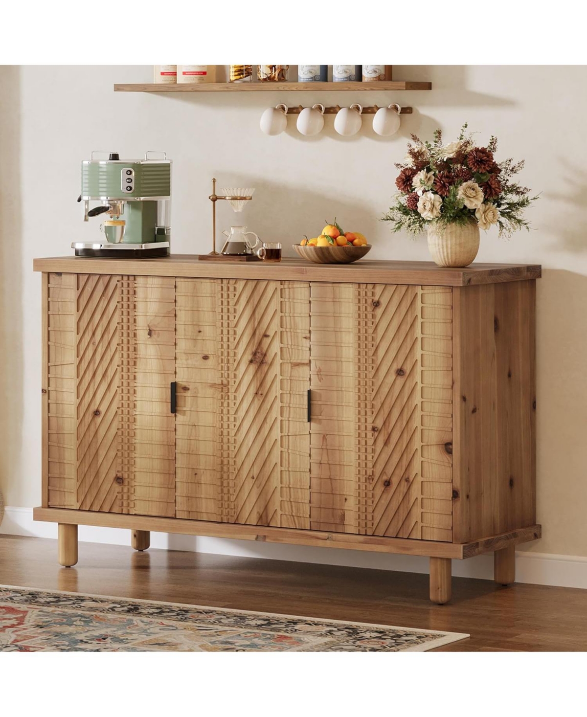 Click here for Tribesigns Solid Wood Buffet Cabinet with Storage... prices