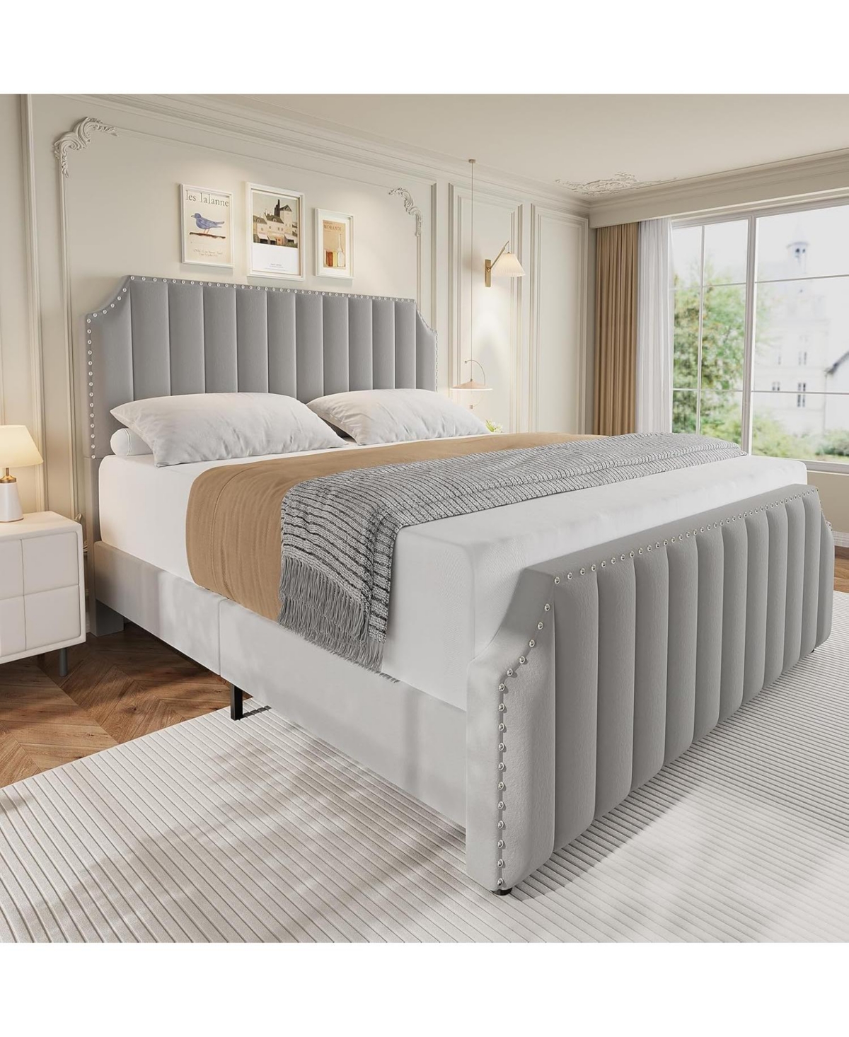 Click here for gaomon California King Platform Bed Frame  Velvet... prices