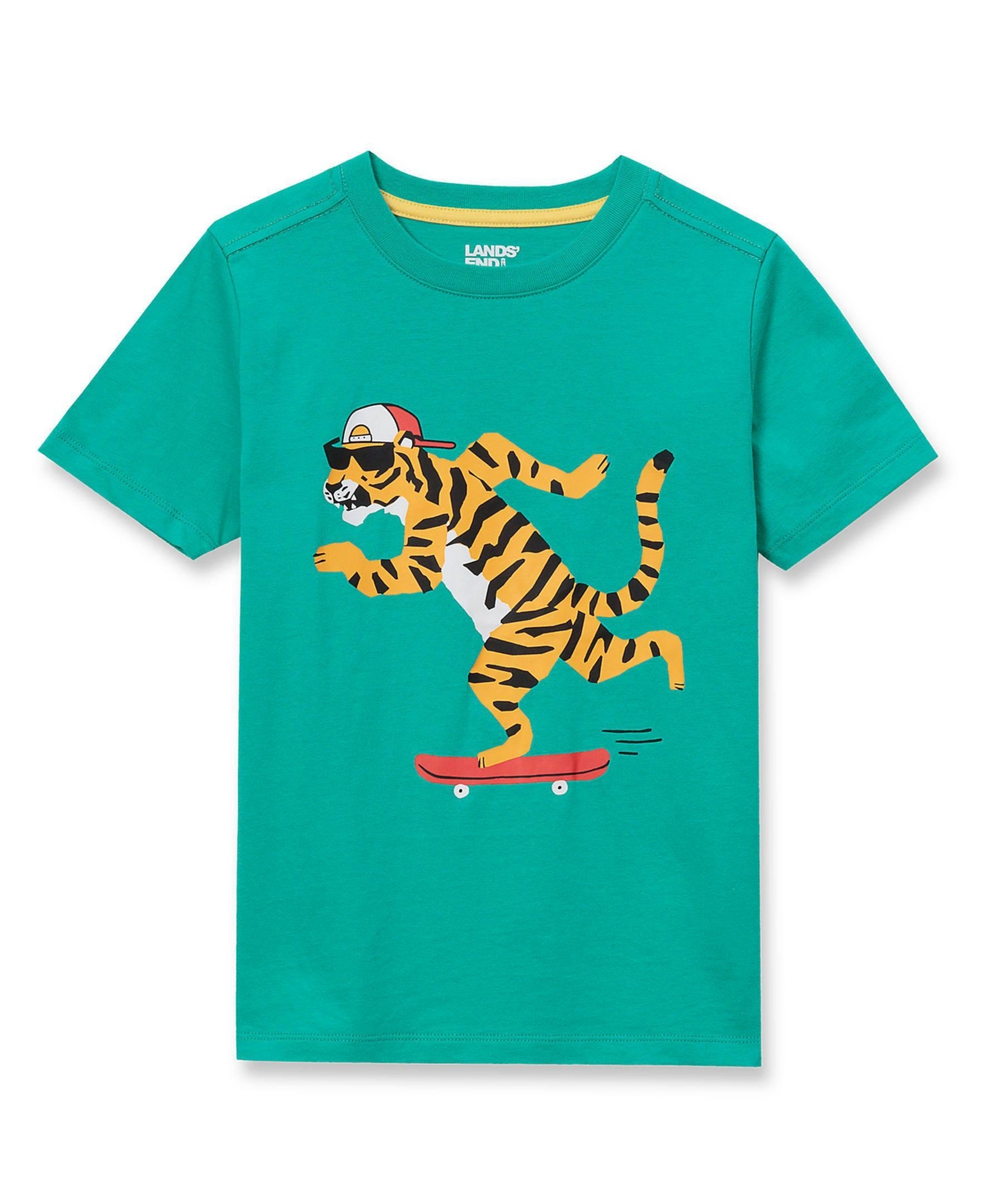 Click here for Lands End Boys Short Sleeve Graphic Tee - Tiger sk... prices