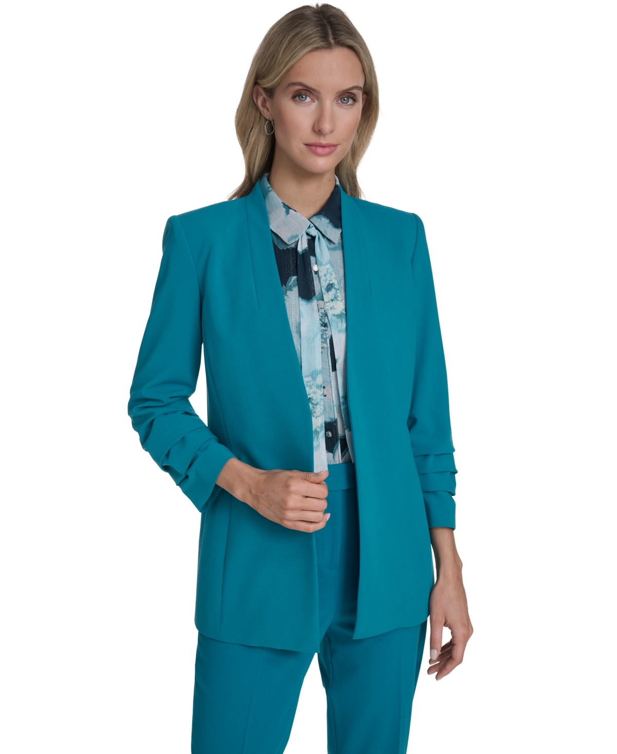 Click here for Calvin Klein Womens Open-Front Collarless Jacket -... prices