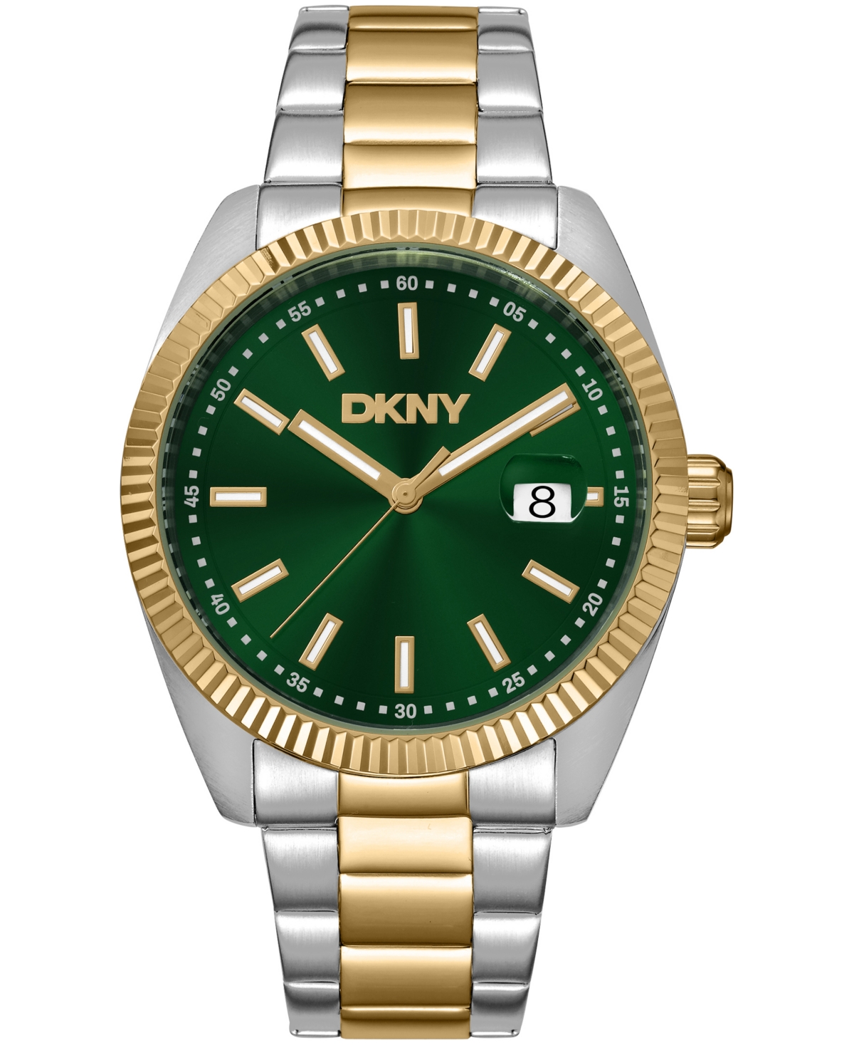 Click here for Dkny Mens Date Green Dial Two-Tone Stainless Steel... prices