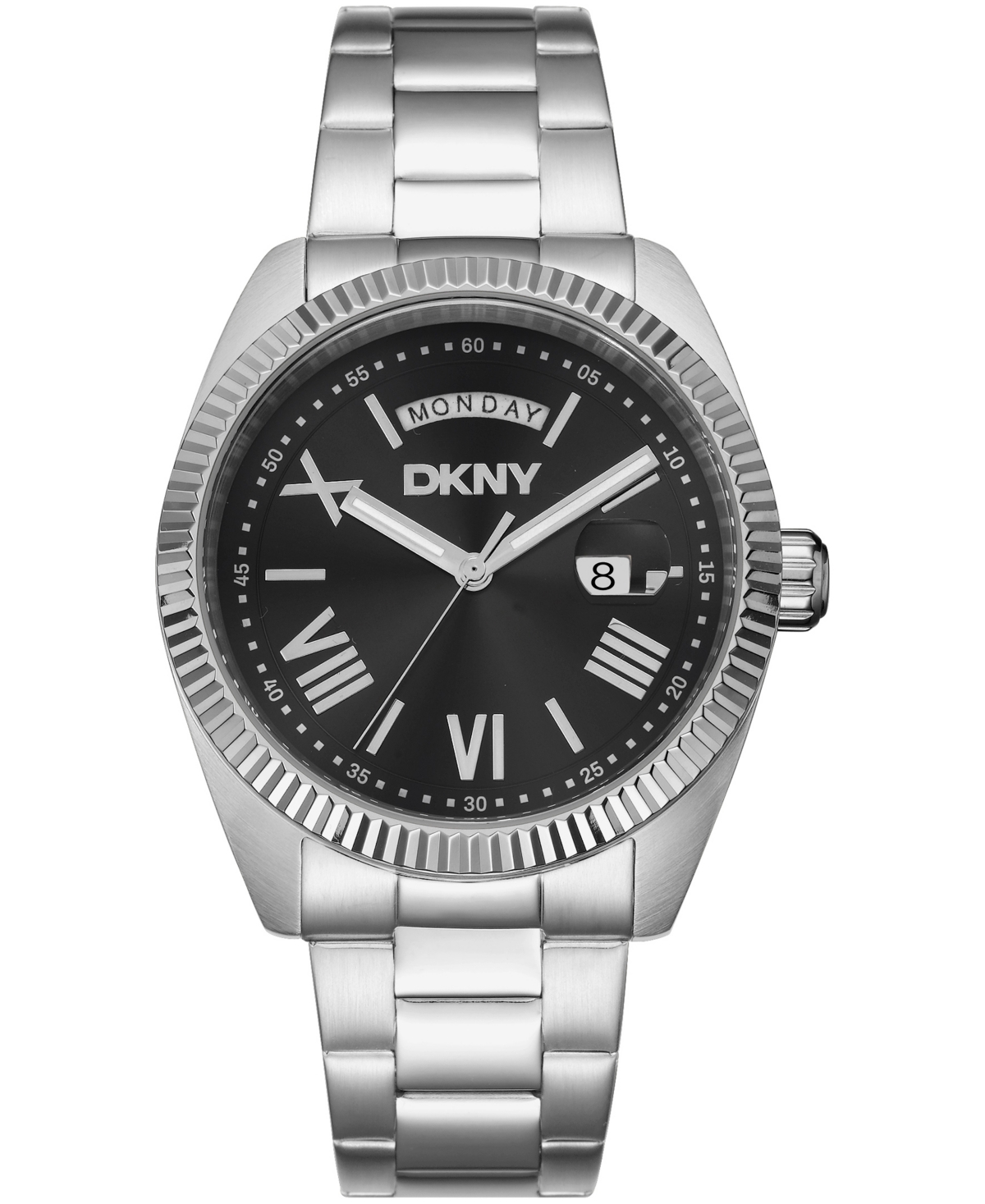Click here for Dkny Mens Day Date Black Dial Stainless Steel Brac... prices