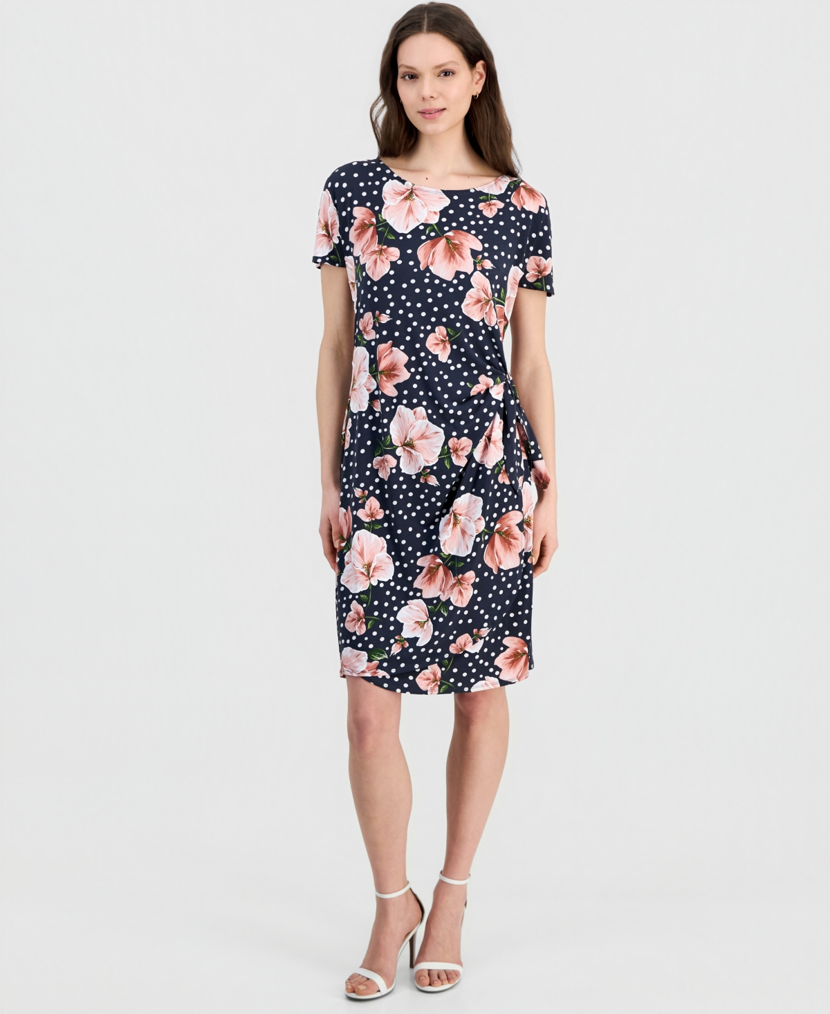 Click here for Robbie Bee Womens Printed Short-Sleeve Sarong Dres... prices