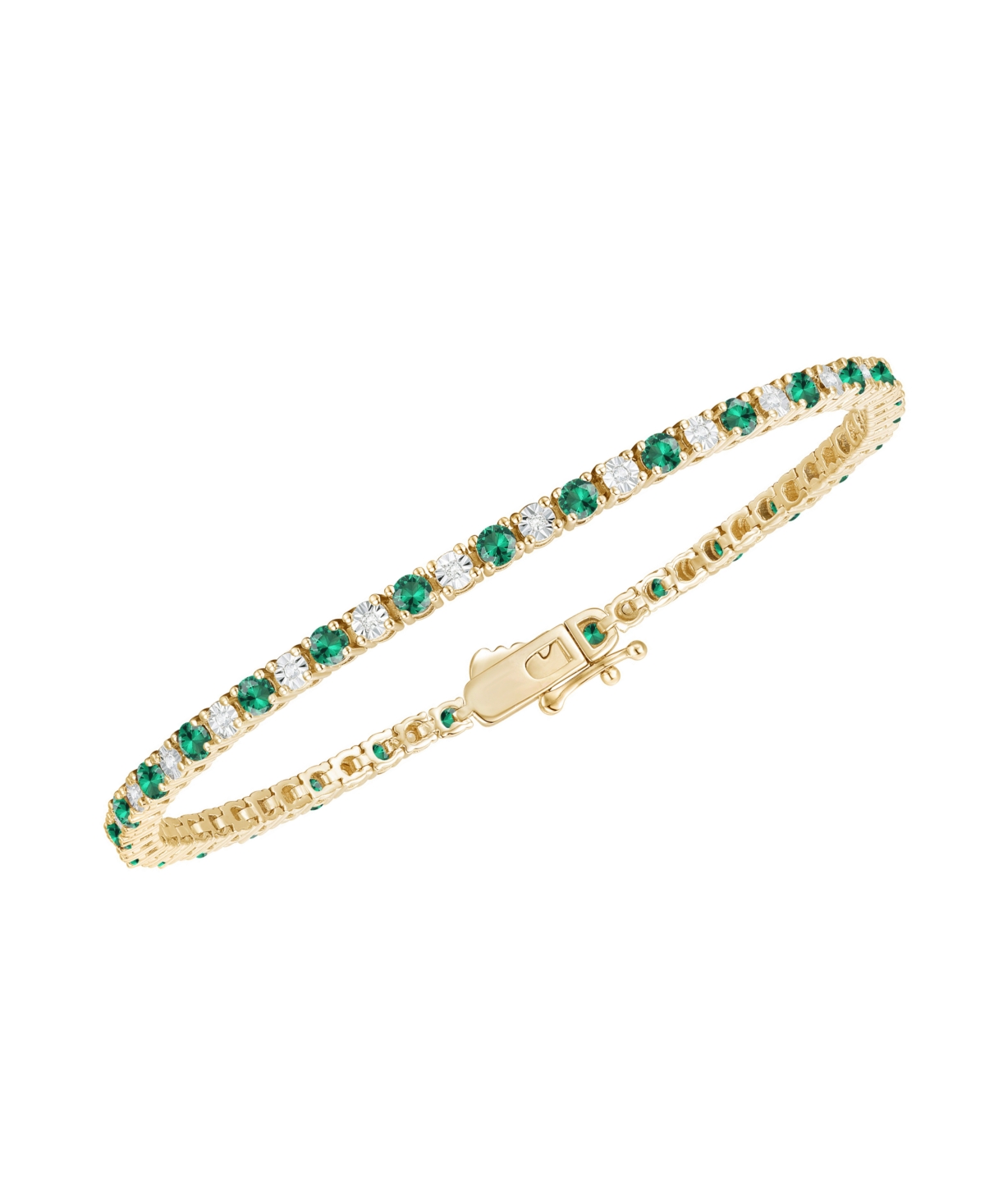 Click here for Macys Multi-Gemstone Bracelet in 14k Gold Over Ste... prices
