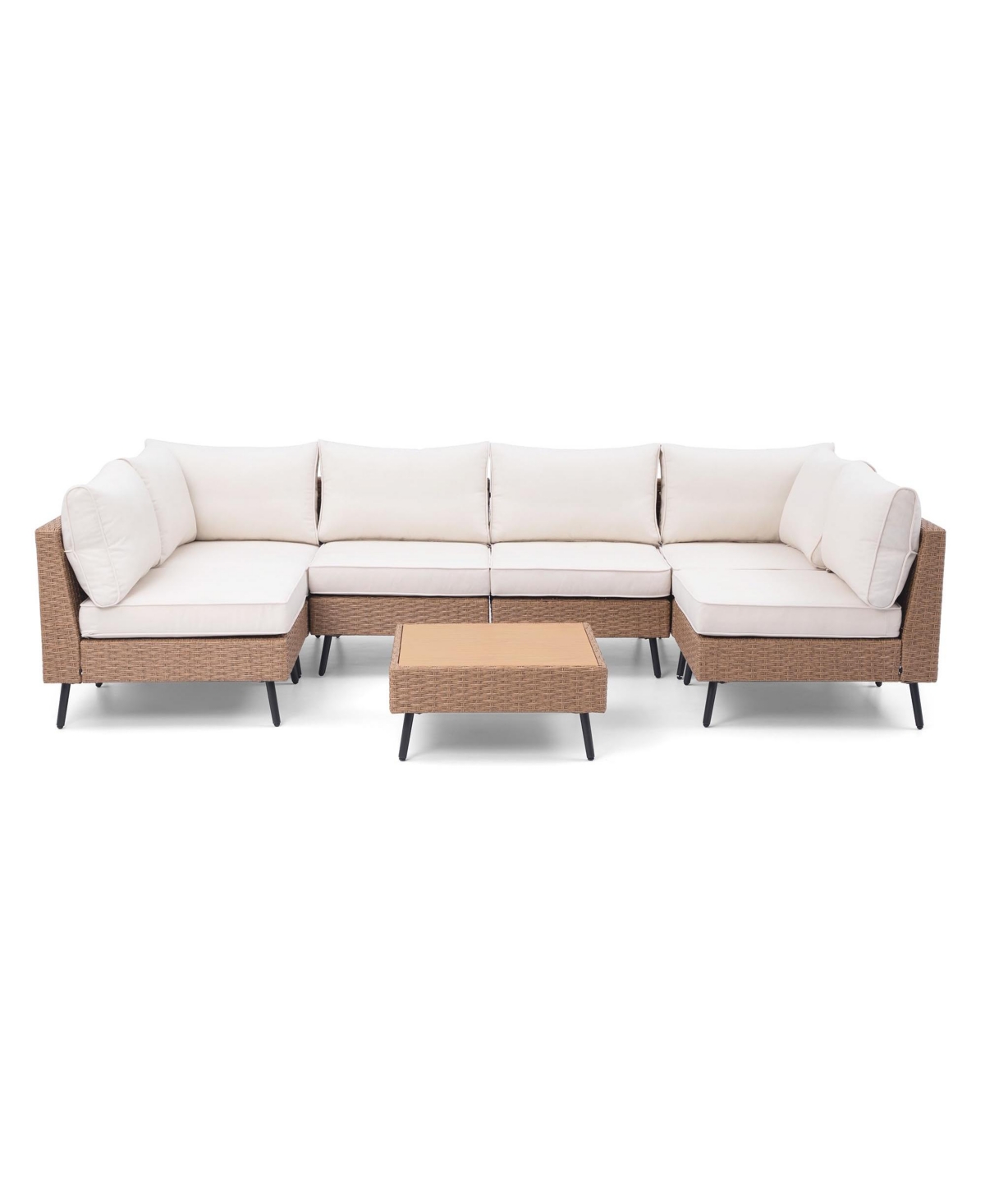 Click here for Decksplore 7 Piece Outdoor Sectional Sofa Pe Ratta... prices