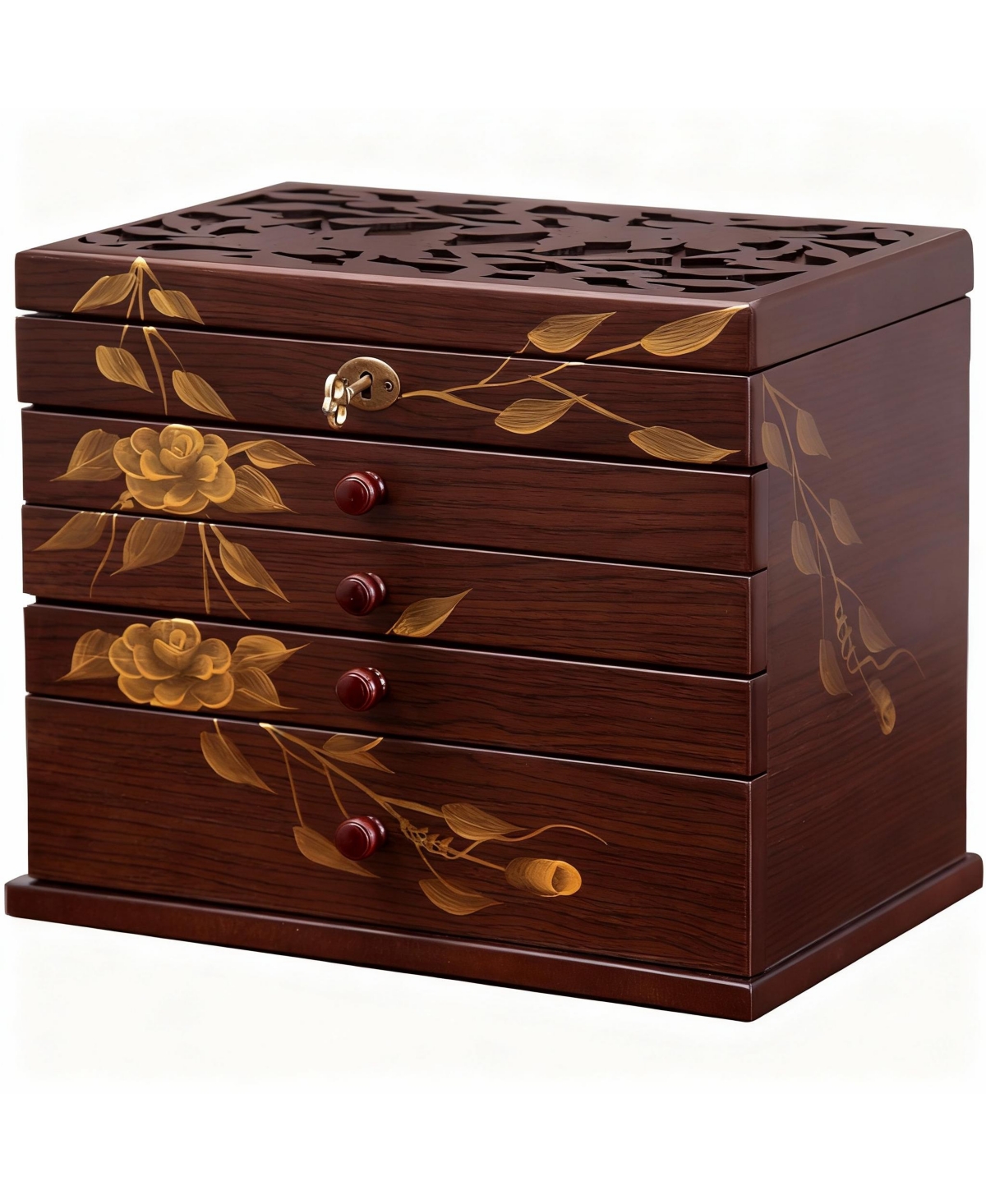 Click here for Yigii Handcrafted Floral Wooden Jewelry Box prices
