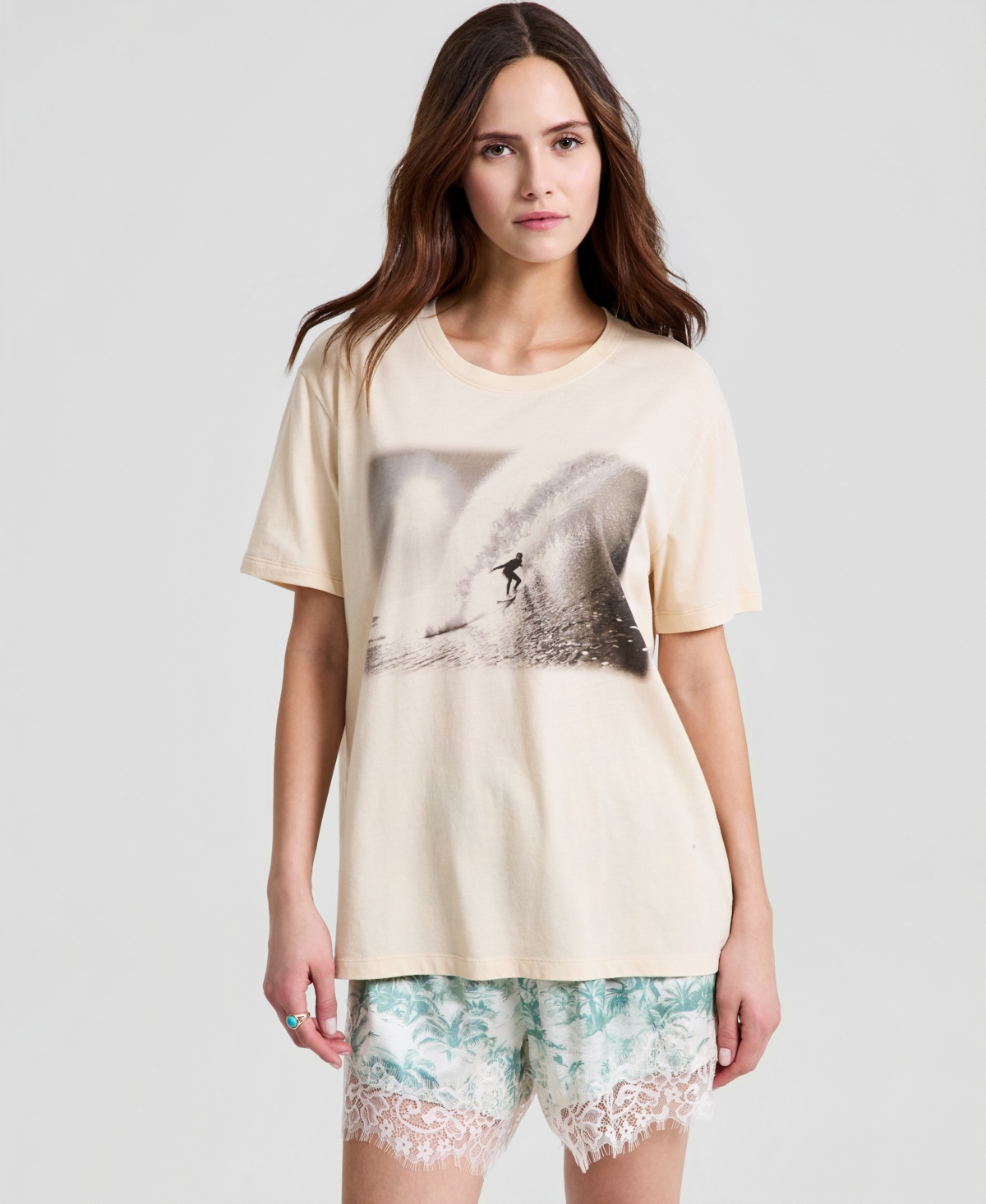 Click here for And Now This Womens Graphic-Print Crewneck T-Shirt... prices