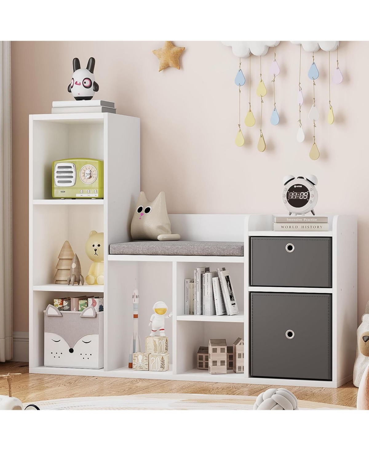 Click here for gaomon Kids Bookshelf with Reading Nook – W... prices