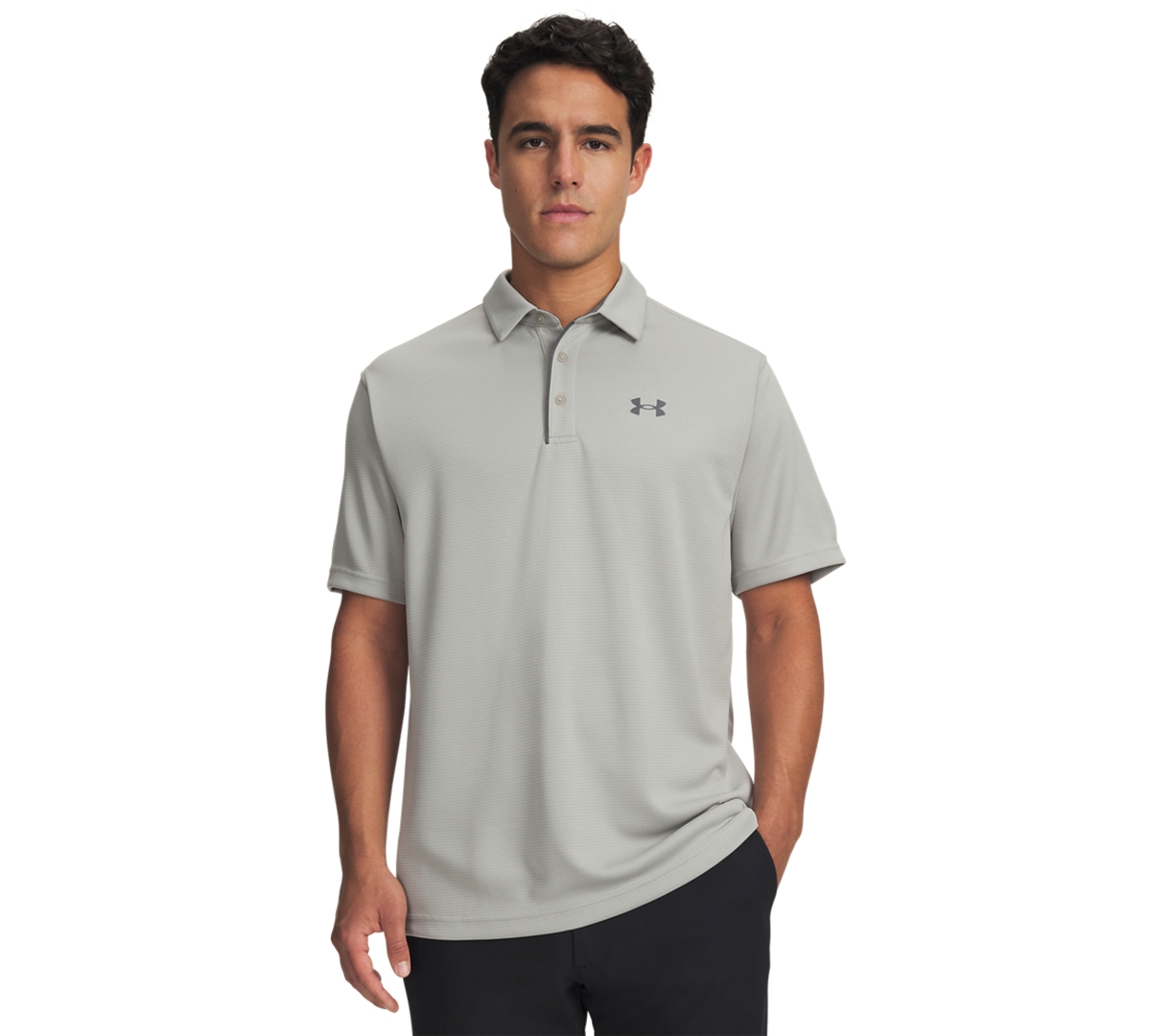 Under Armour Mens Tech Polo T-Shirt - Titanium/ Pitch Gray
