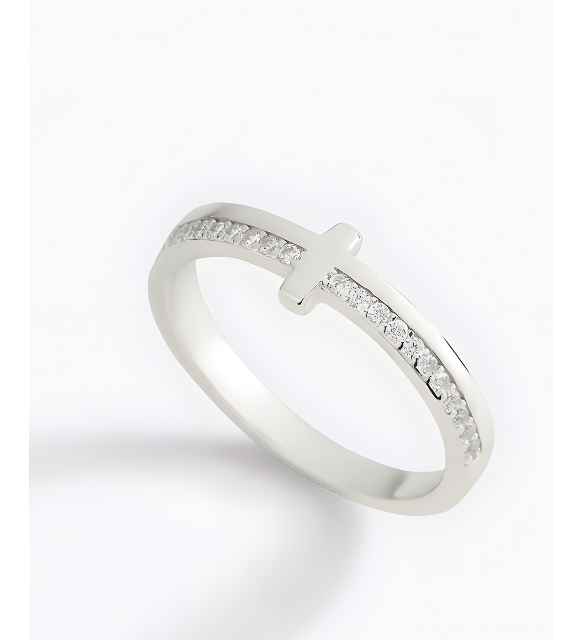 Click here for Mint & Lily Let God Be In Control Pave Cross Ring... prices