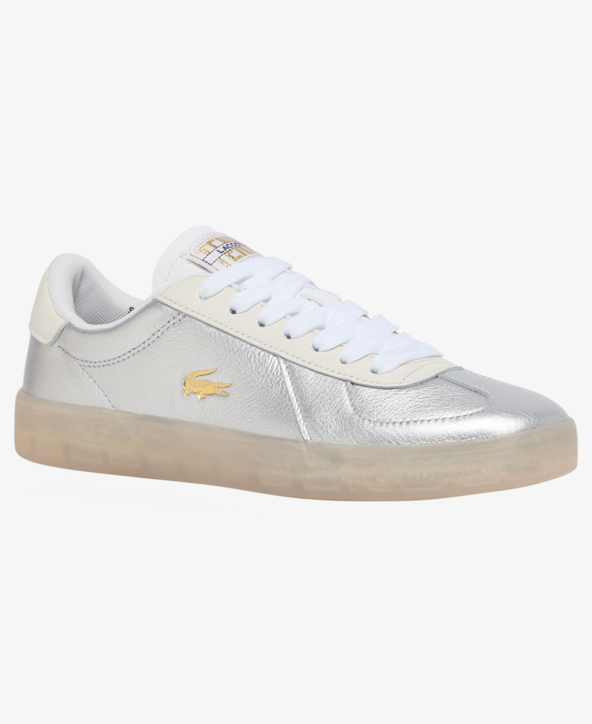 Click here for Lacoste Mens Baseshot Pro 2 Lace-Up Sneakers - Sil... prices