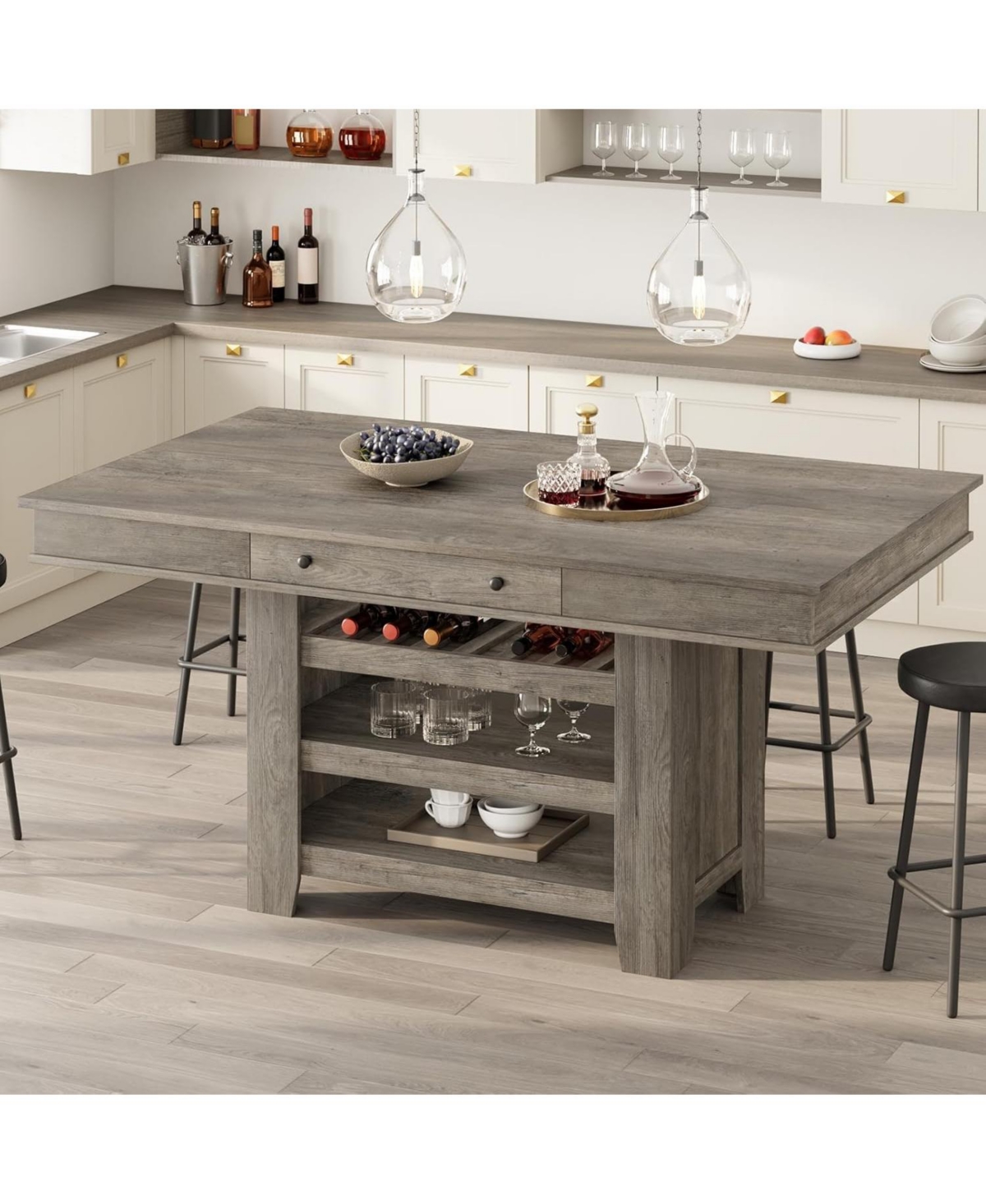 Click here for gaomon 60" Counter Height Dining Table for 4... prices