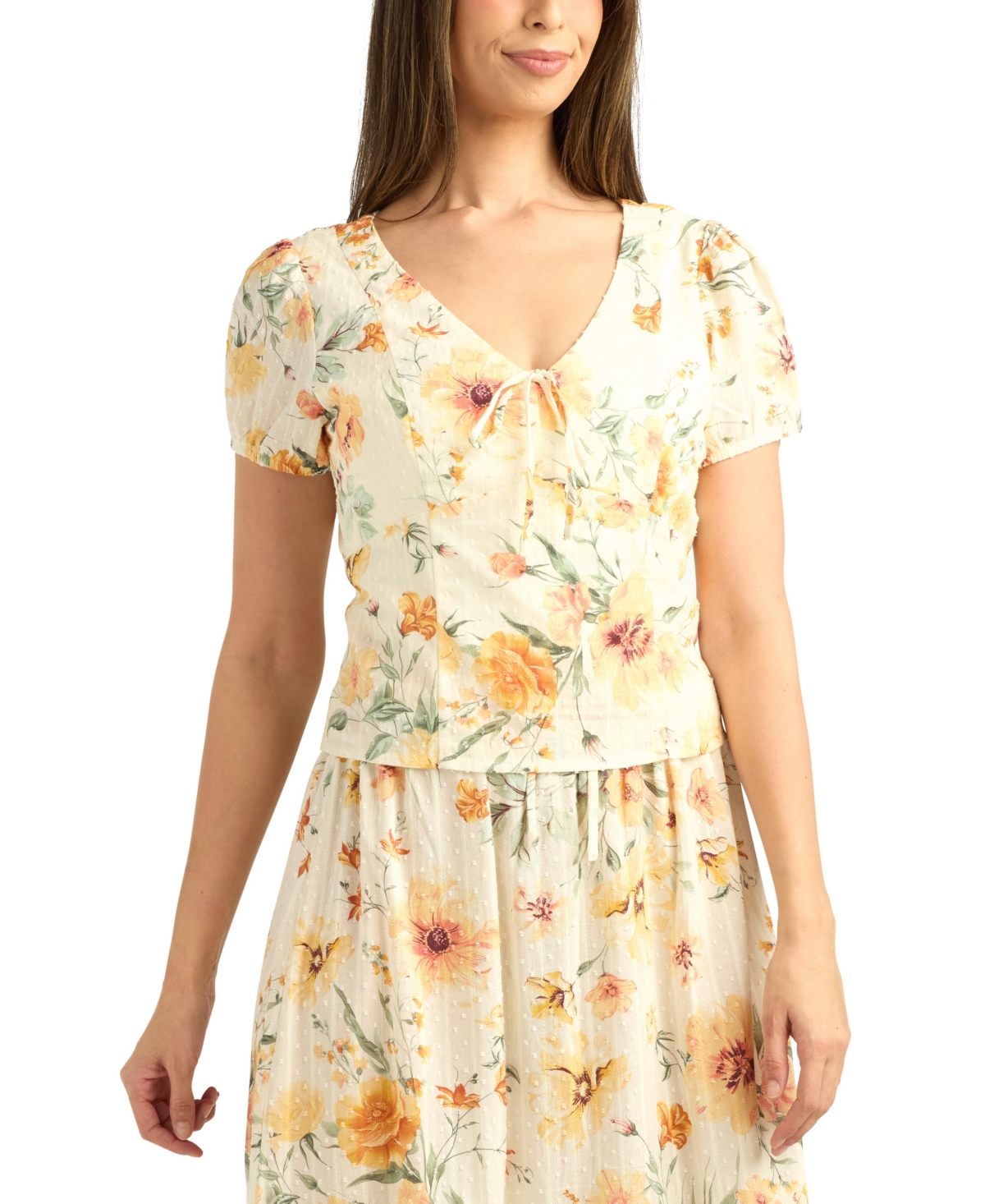 Click here for Bcx Womens Textured V-Neck Top - Pat J prices