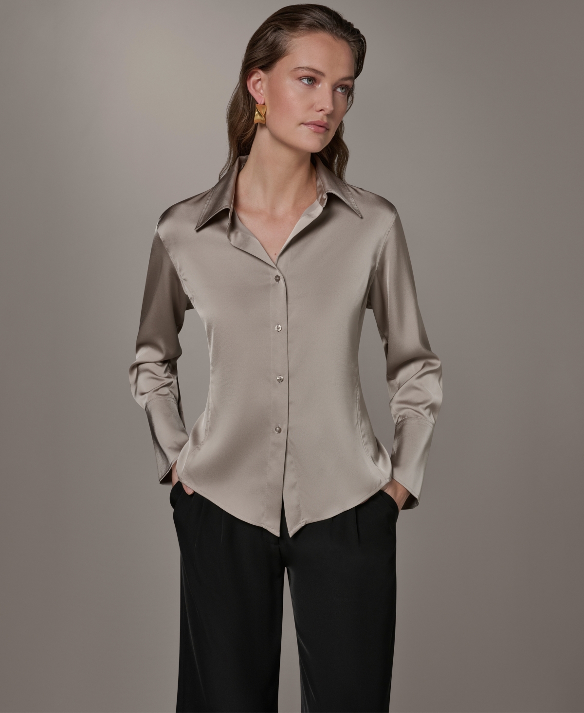 Click here for Donna Karan New York Womens Long-Sleeve Blouse - T... prices