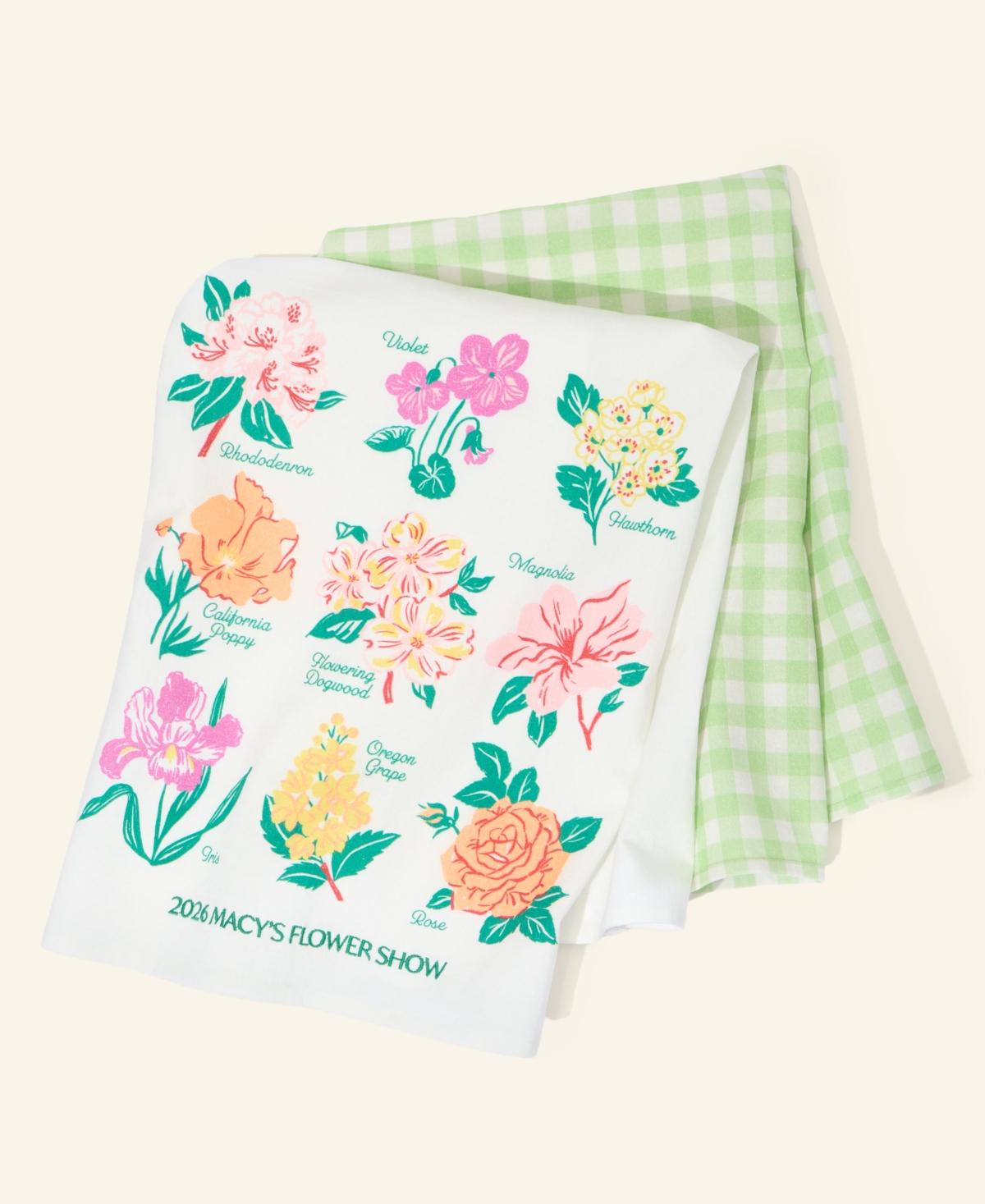 Click here for Macys Flower Show State Flowers Print Tea Towel Se... prices