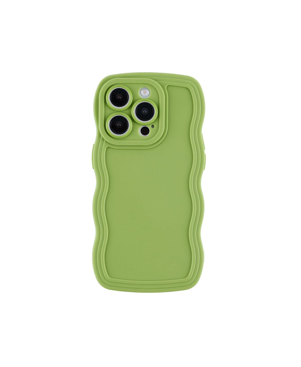 Click here for Auramma Green Plain Wavy iPhone 14 Pro Case - Gree... prices