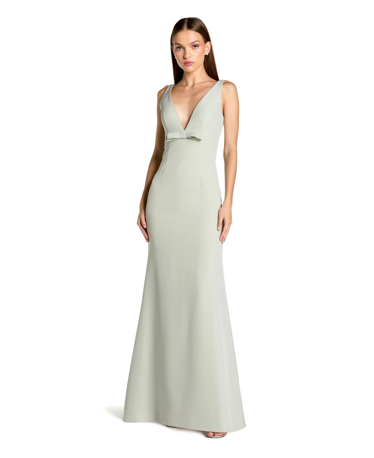 Click here for Mac Duggal Womens Crepe Sleeveless V Neck Sheath G... prices