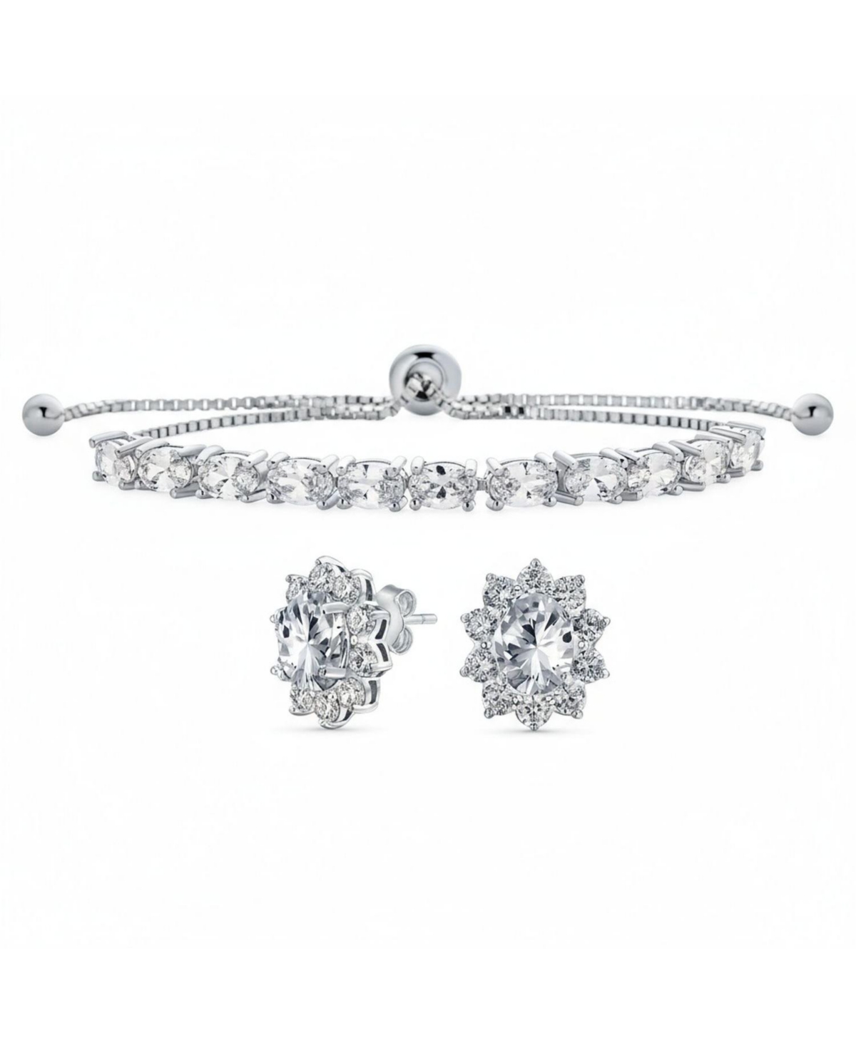 Click here for Bling Jewelry Oval Cubic Zirconia Bolo Tennis Brac... prices