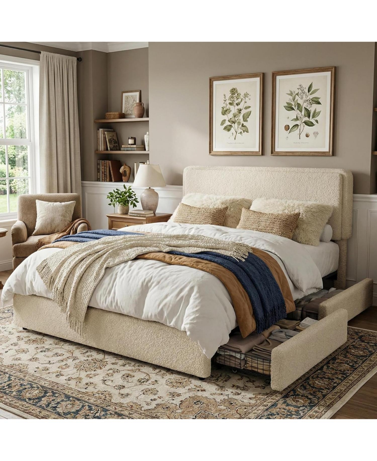 Click here for gaomon Teddy Fleece Bed Frame  Cloud Cream Bed Fra... prices