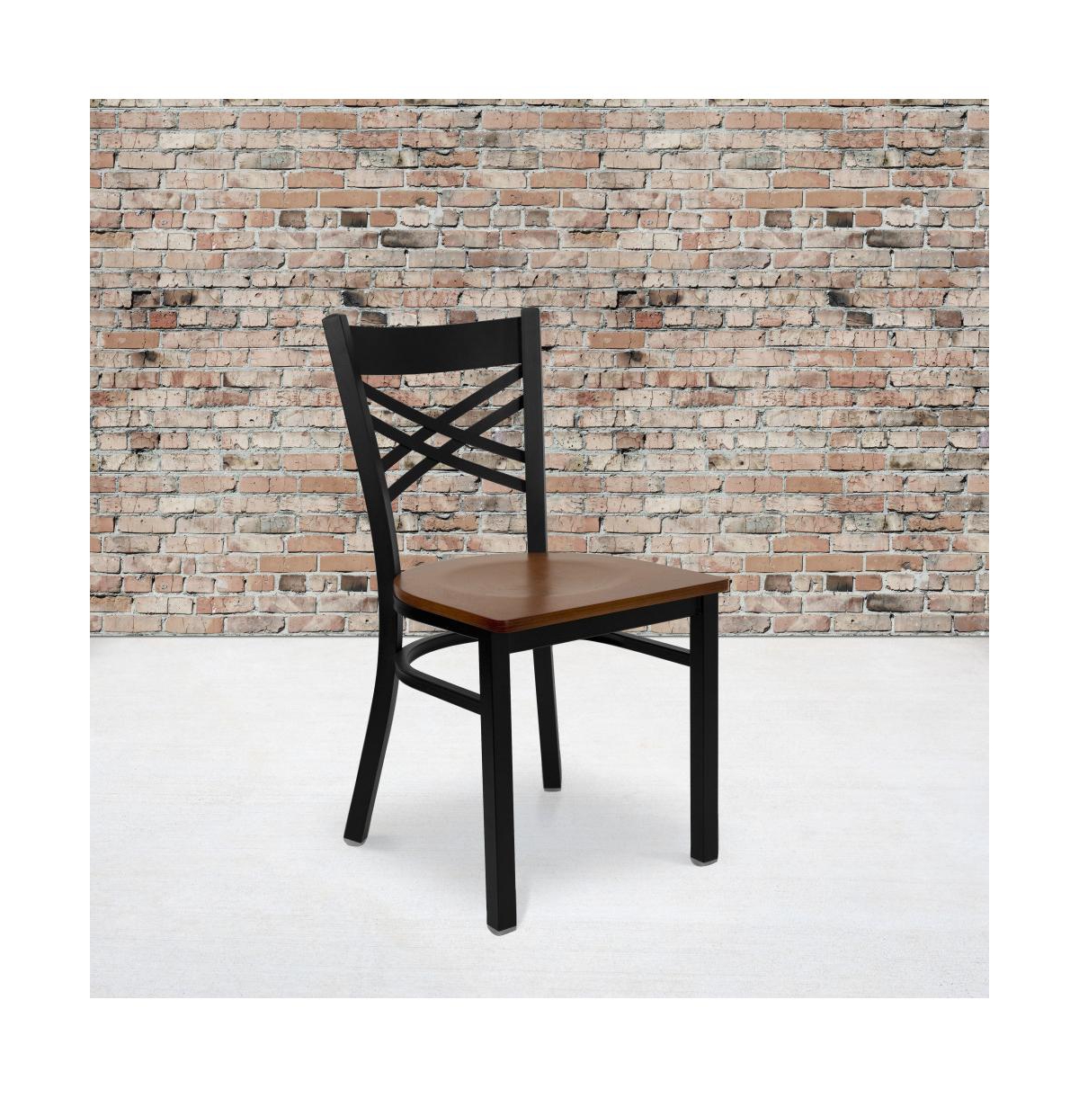 Click here for Emma+Oliver "X" Back Metal Restaurant Di... prices