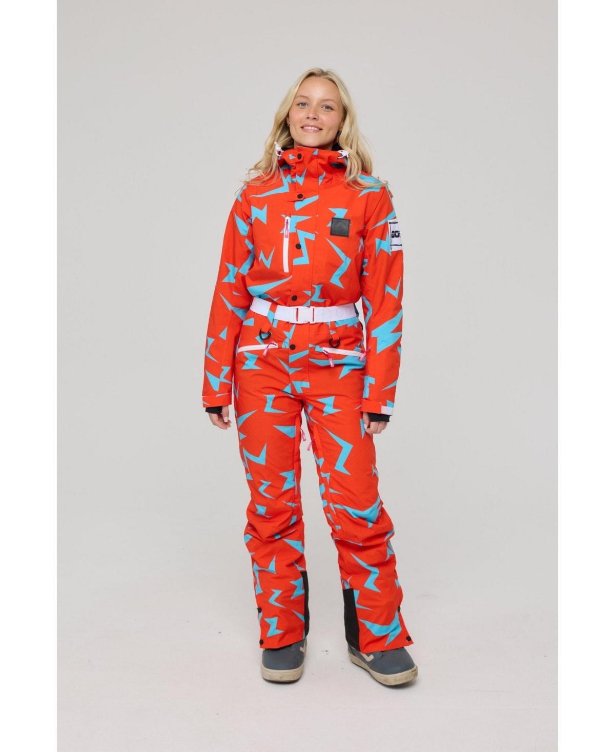 Click here for Oosc Womens Starman Ski Suit - Orange and blue swi... prices