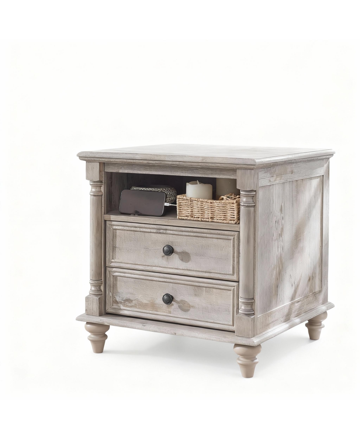 Click here for Yigii 24" Rustic Square Nightstand with Charg... prices
